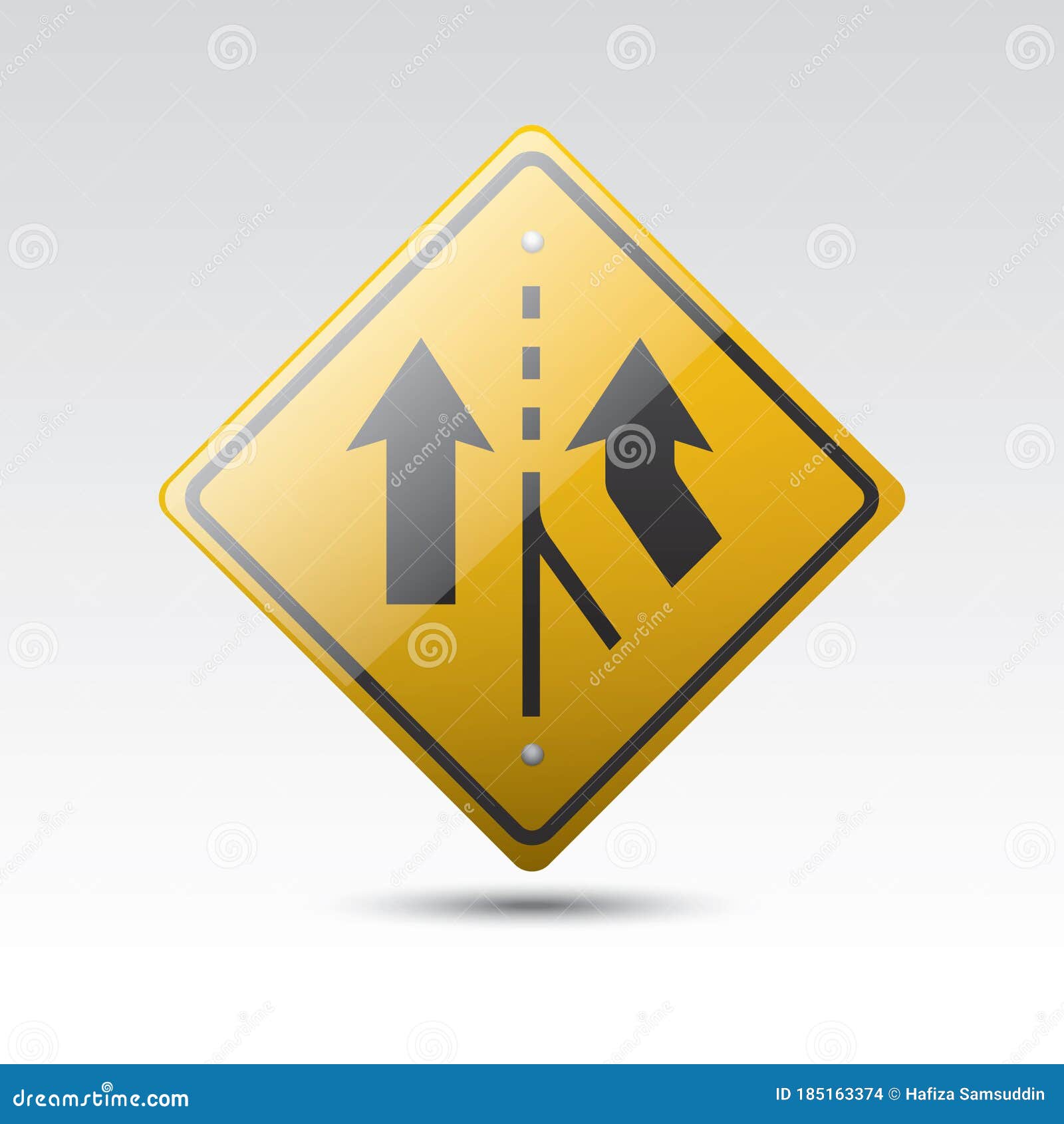 Right Added Lane Sign. Vector Illustration Decorative Design Stock ...