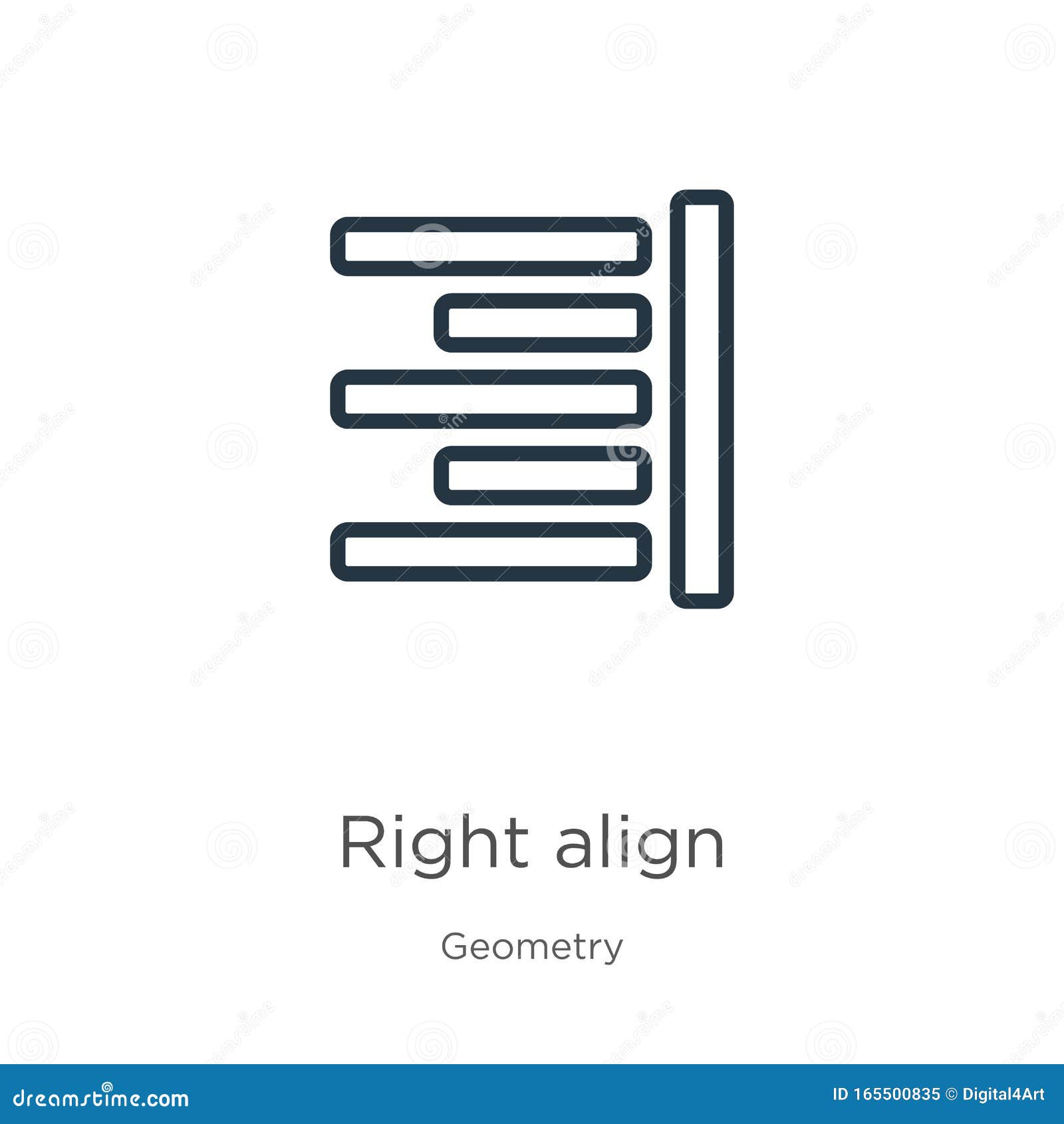 Right Align Icon Vector Isolated On White Background, Logo Concept Of ...