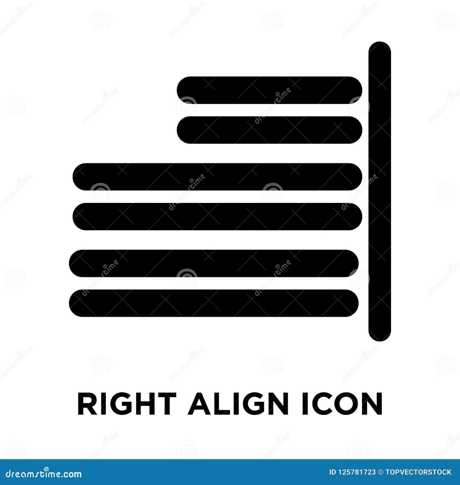 Right Align Icon Vector Isolated on White Background, Logo Concept of ...