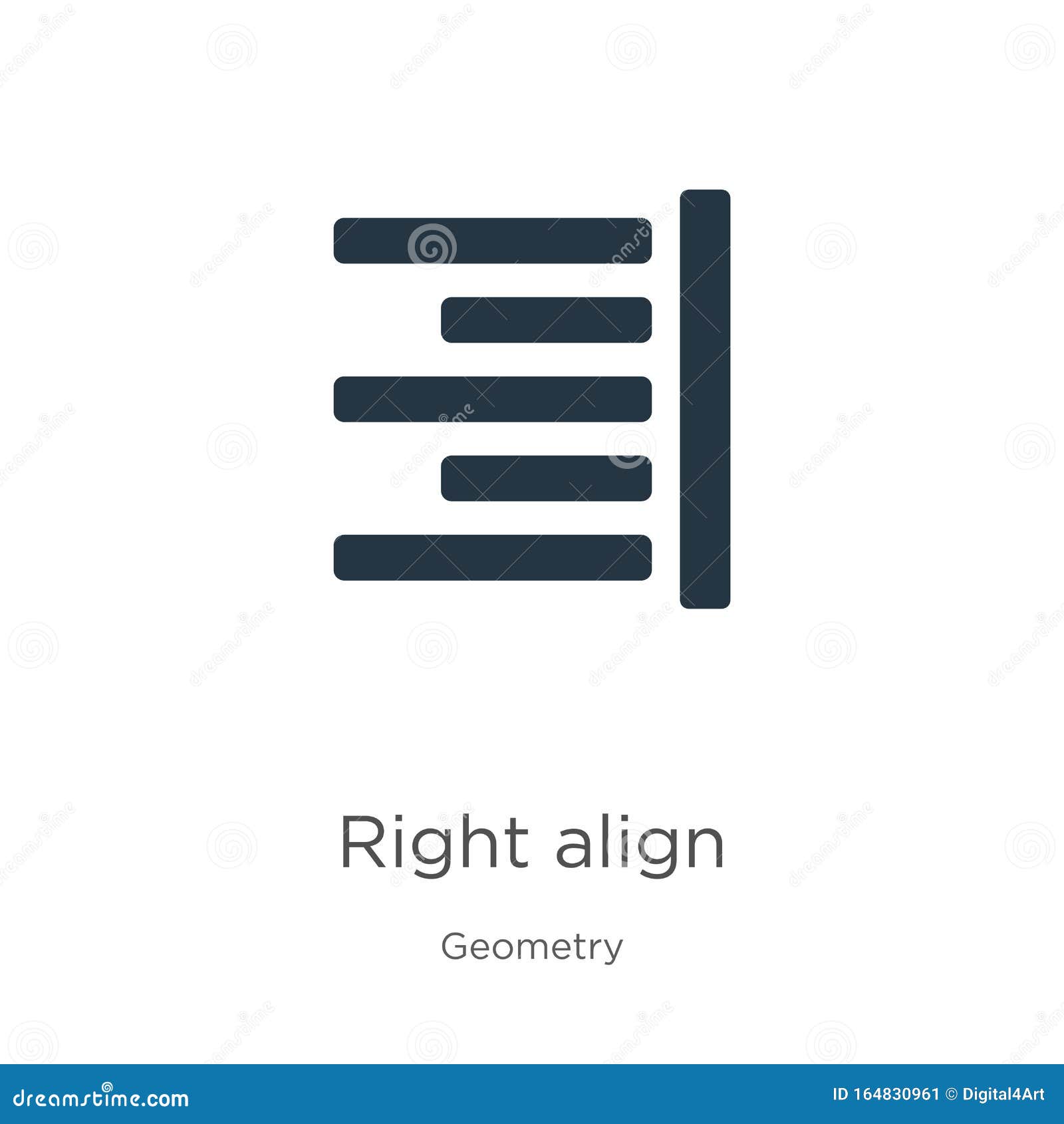 Right Align Icon Vector. Trendy Flat Right Align Icon from Geometry ...