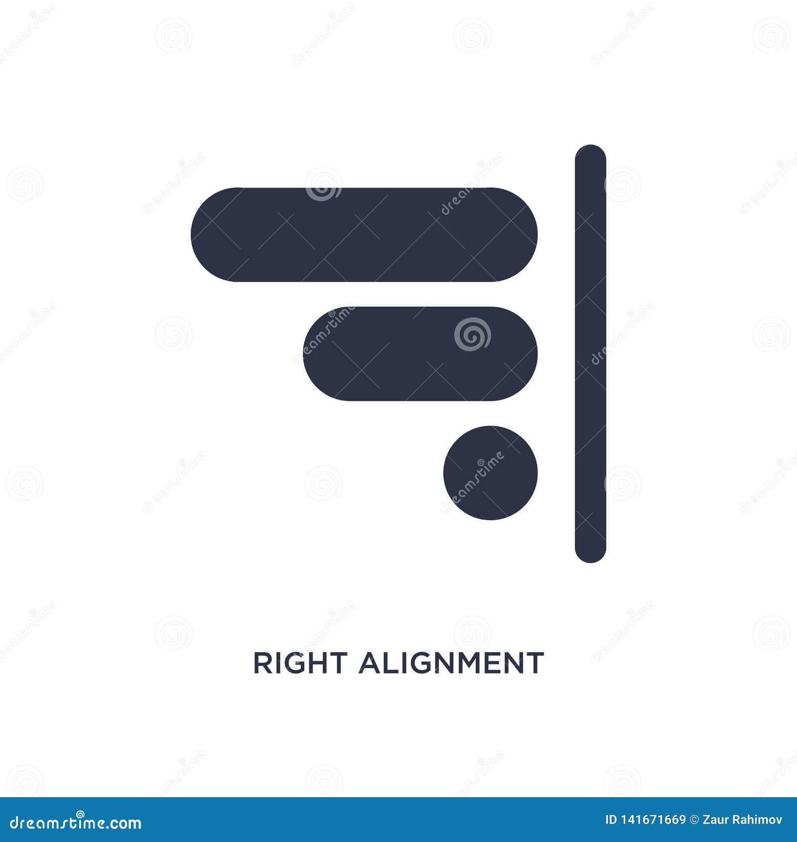 Right Alignment Icon on White Background. Simple Element Illustration ...