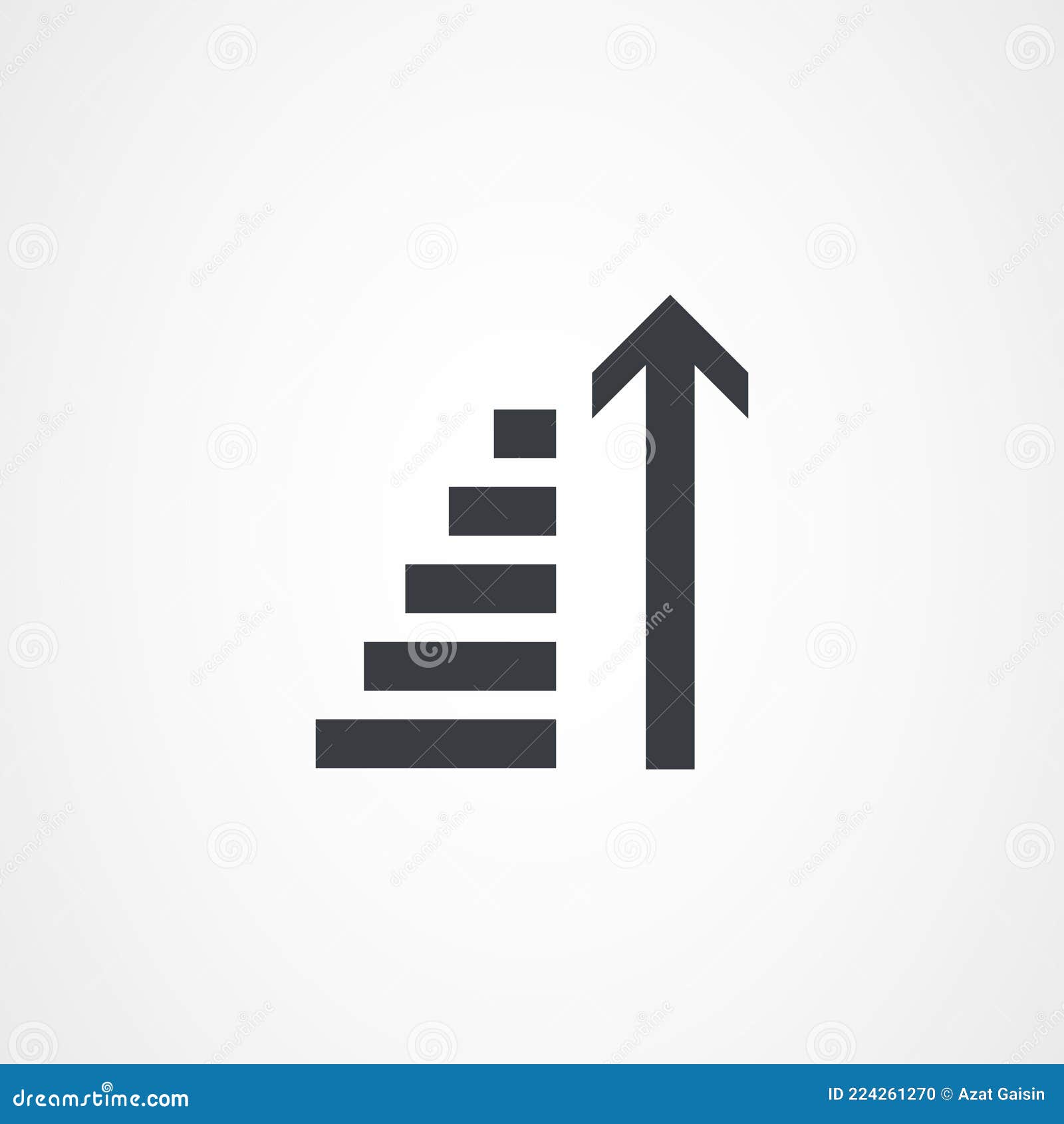 Right Alignment and Up Arrow, Business Icon Stock Illustration ...
