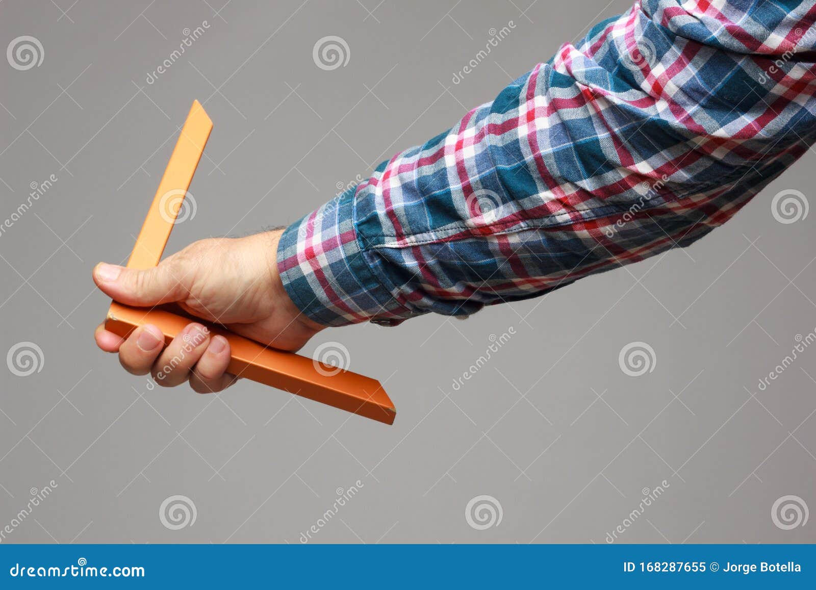 Right Angle in the Hand of an Adult Stock Image - Image of ...