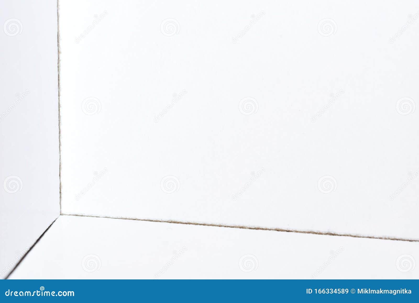Right Angle of a White Cardboard Box. Optical Illusion Stock Image ...