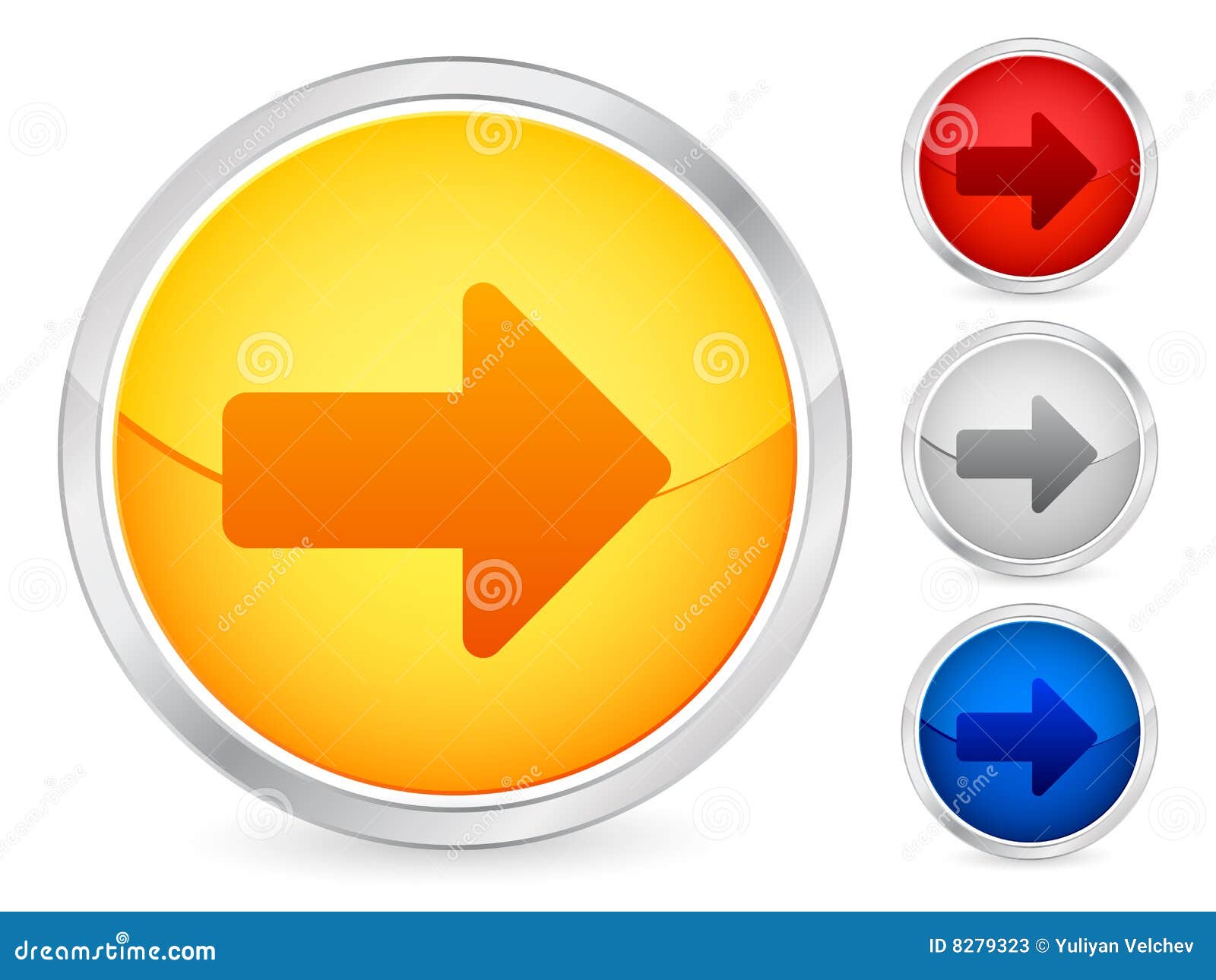 Right arrow button stock vector. Illustration of menu - 8279323