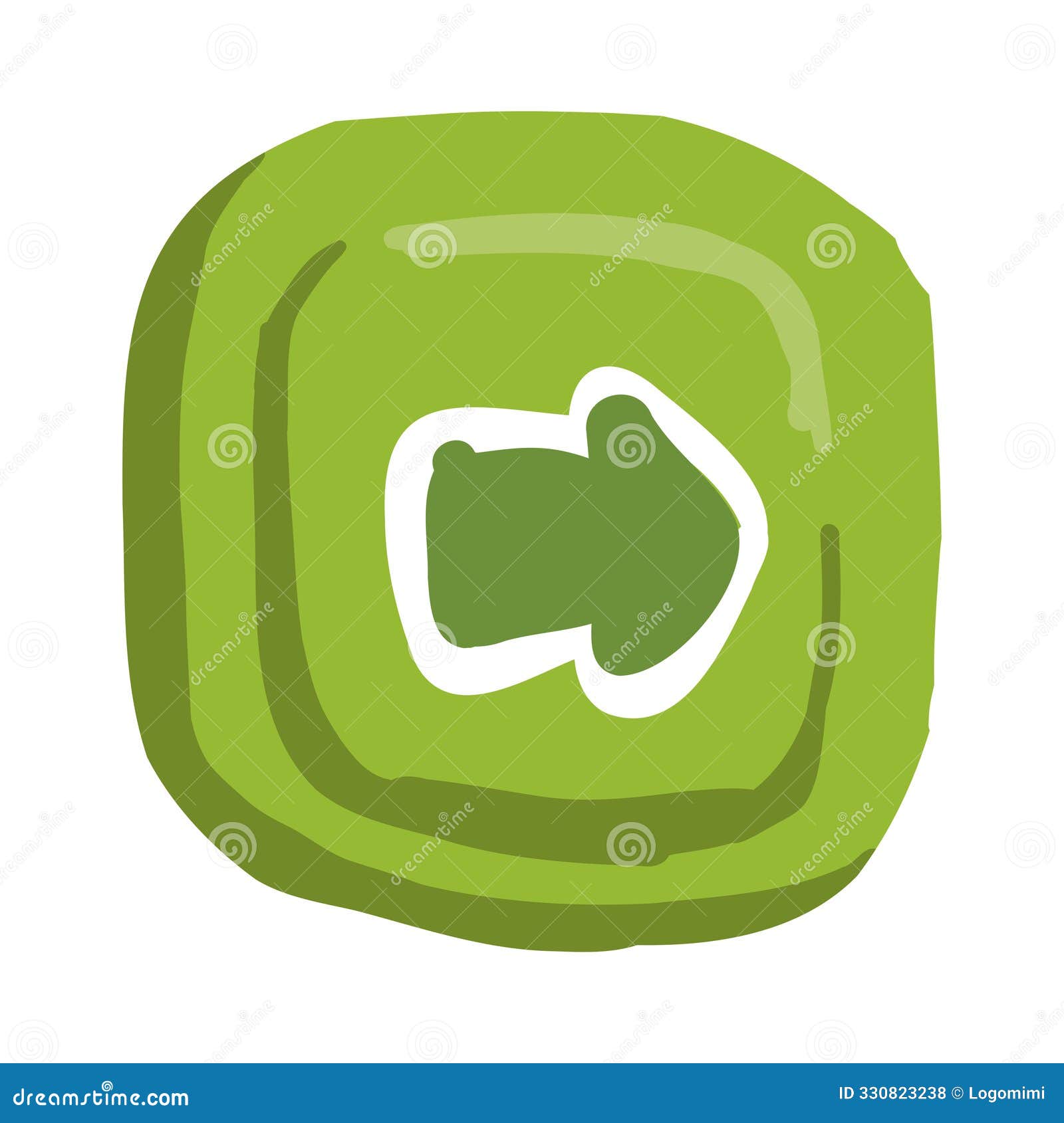 Right Arrow Button in Cartoon Doodle Style, Mobile App Asset, Arrow ...