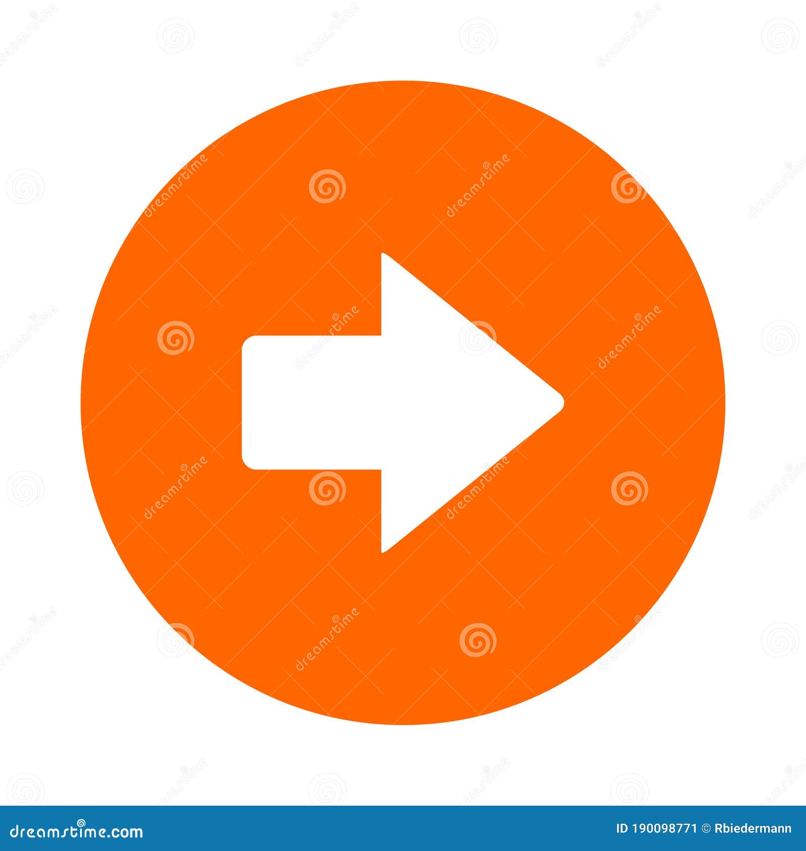 Right arrow and circle stock vector. Illustration of direction - 190098771