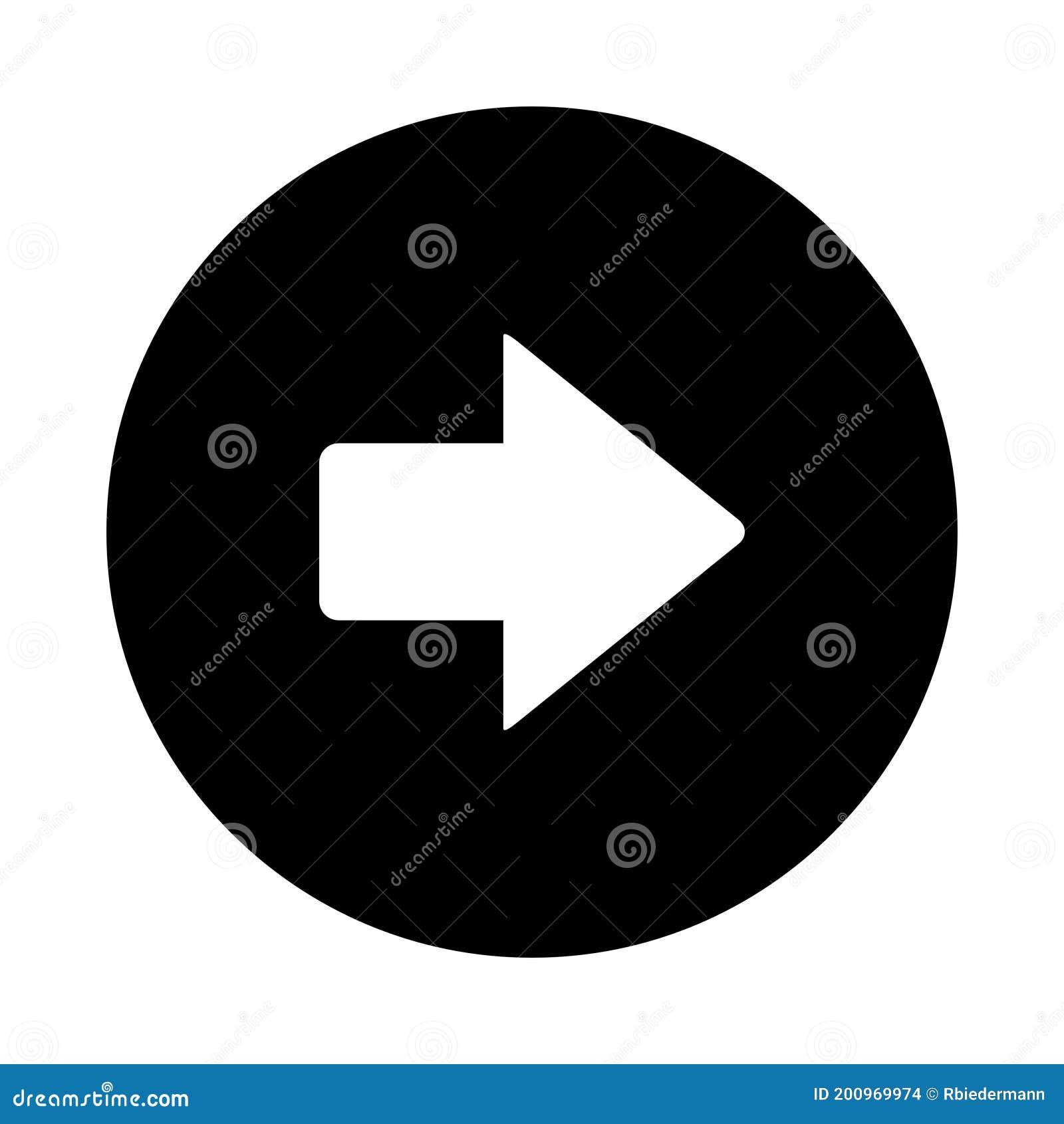Right arrow and circle stock vector. Illustration of round - 200969974