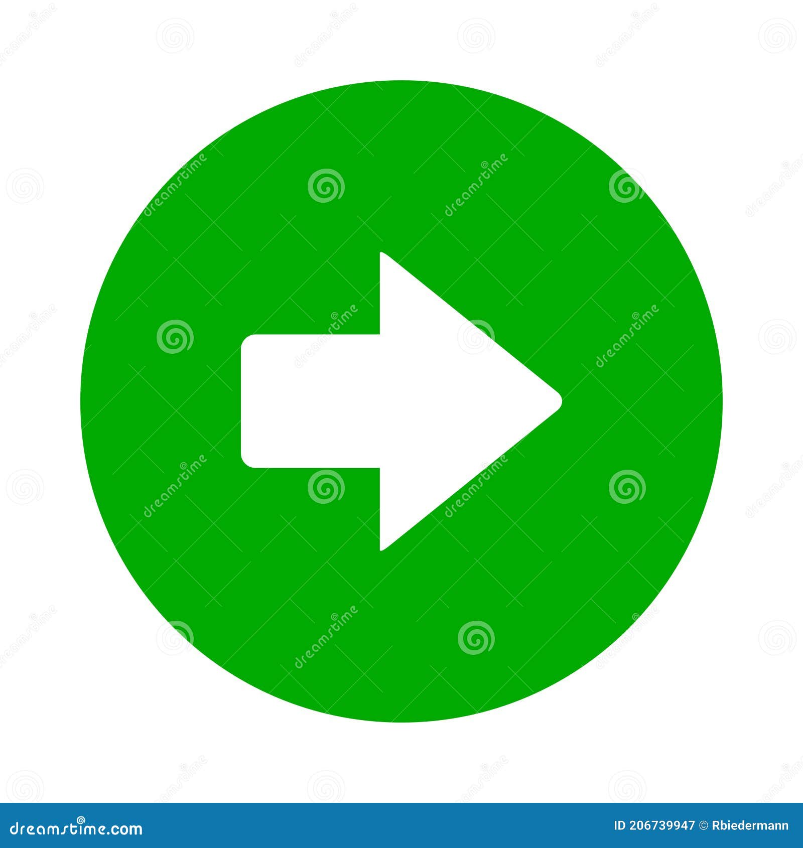 Right arrow and circle stock vector. Illustration of vector - 206739947