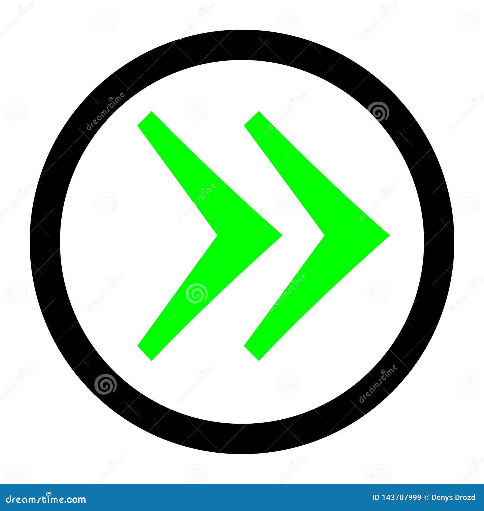 Right Arrow in the Circle Vector. Linear Illustration Vector Icon. Line ...
