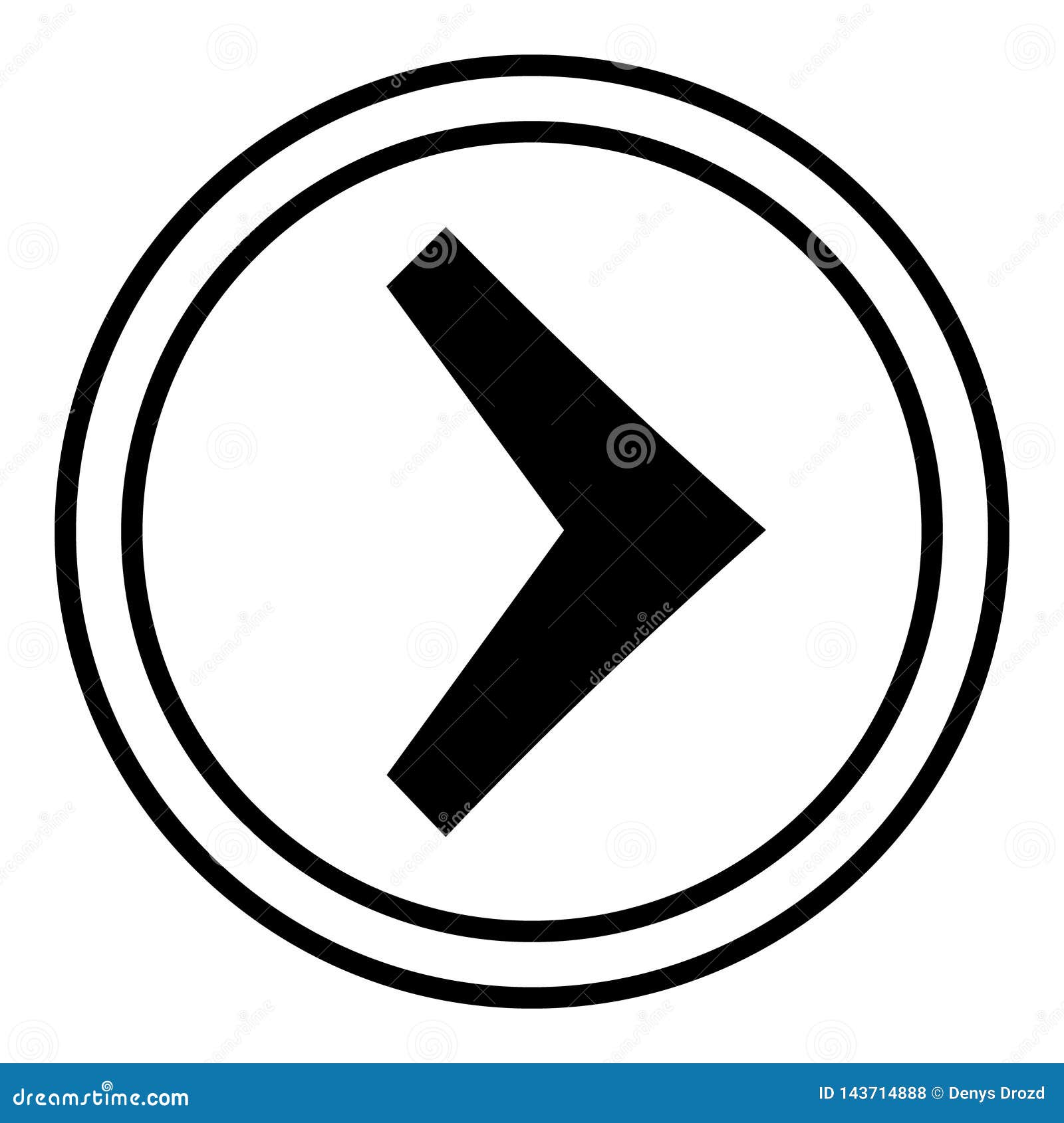 Right Arrow In The Circle Vector Linear Illustration Vector Icon Line With Editable Stroke
