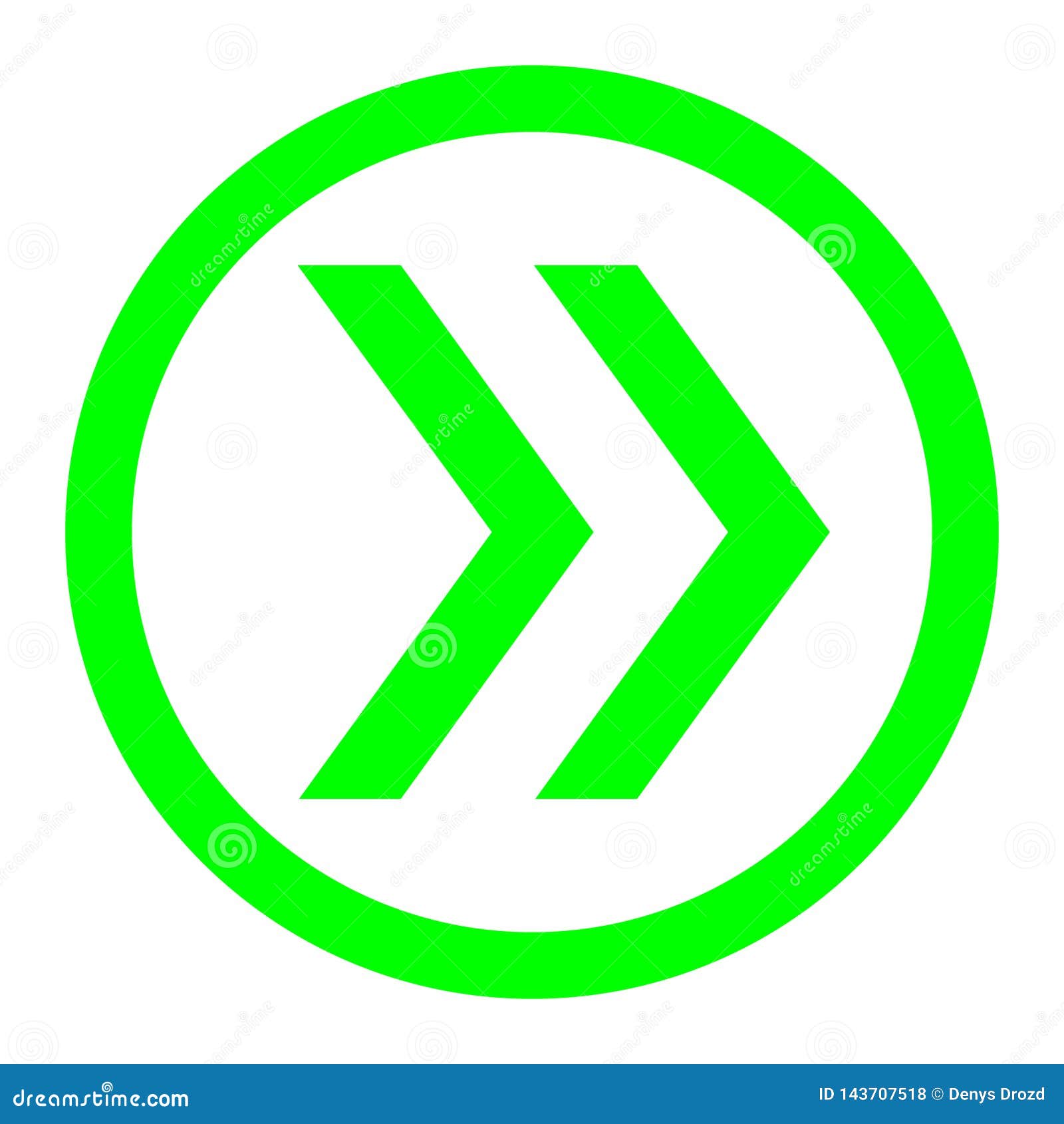 Right Arrow In The Circle Vector Linear Illustration Vector Icon Line With Editable Stroke