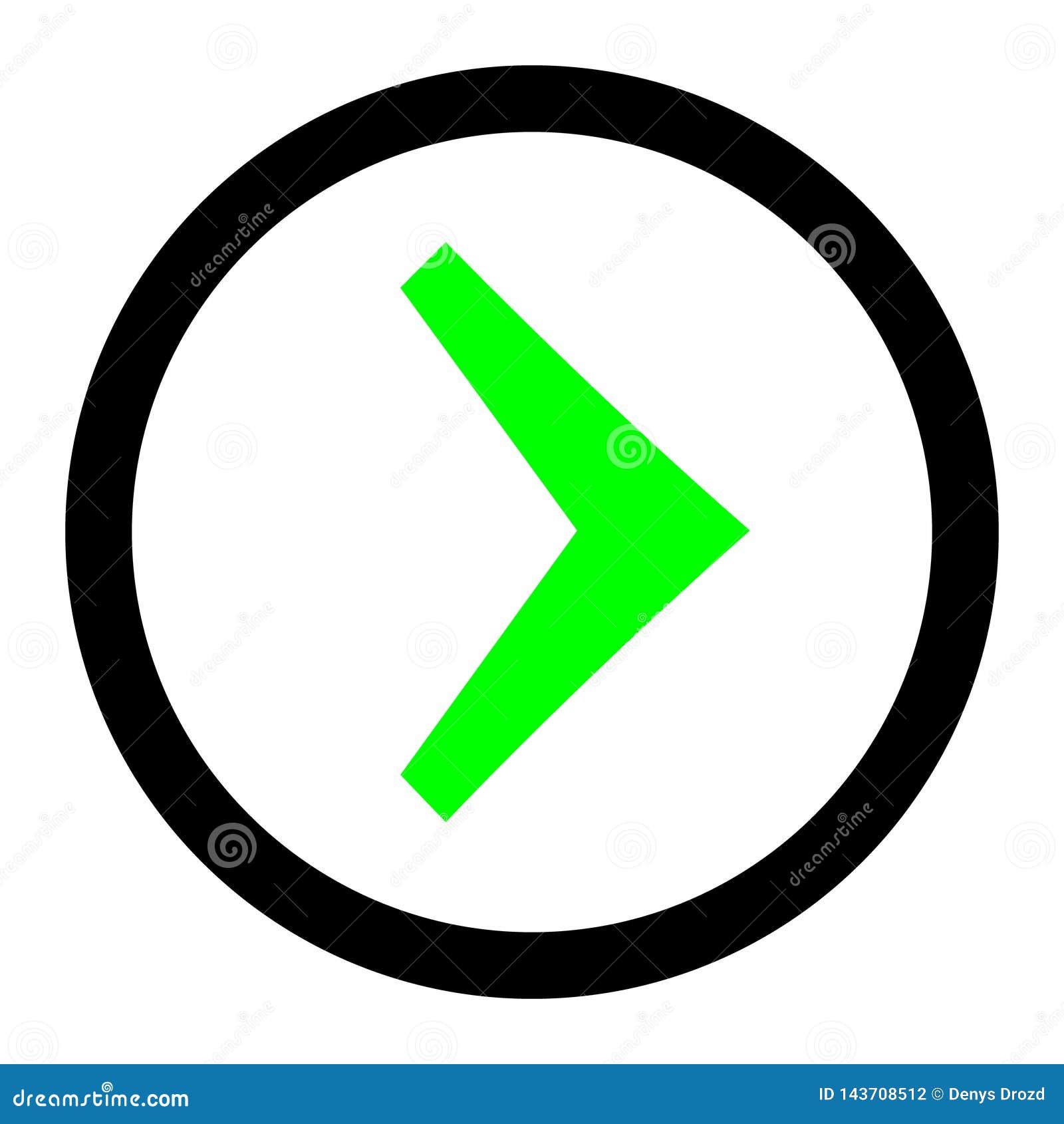 Right Arrow in the Circle Vector. Linear Illustration Vector Icon. Line ...