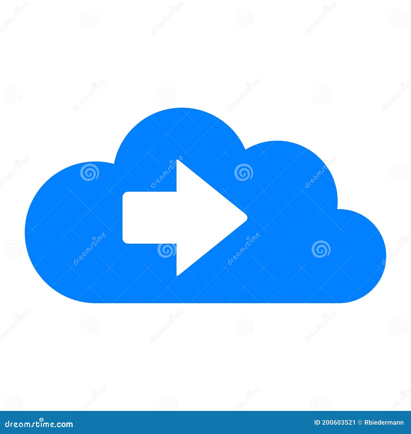 Right arrow and cloud stock vector. Illustration of cloud - 200603521