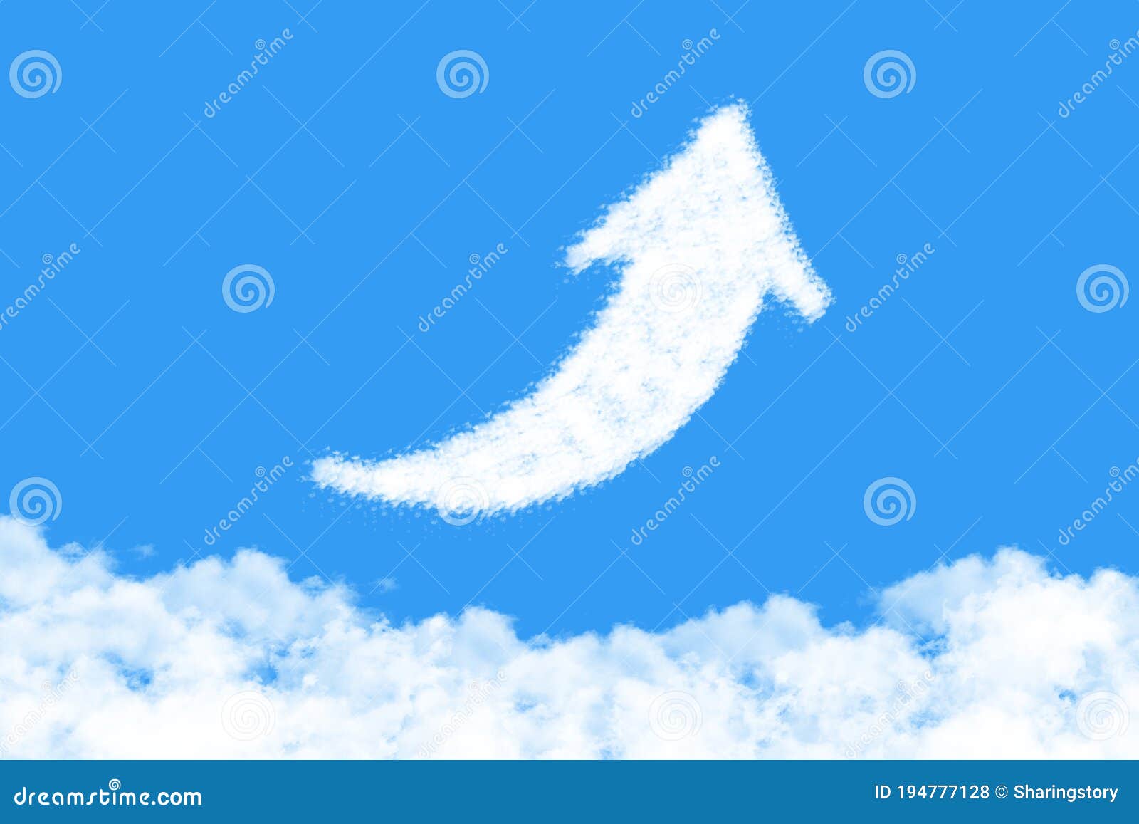 Right Arrow is a Cloud Shape Stock Illustration - Illustration of smoke ...