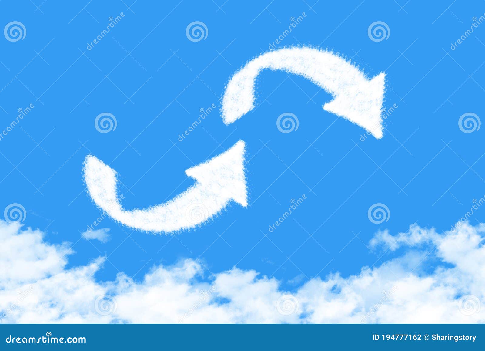 Right Arrow is a Cloud Shape Stock Photo - Image of right, background ...