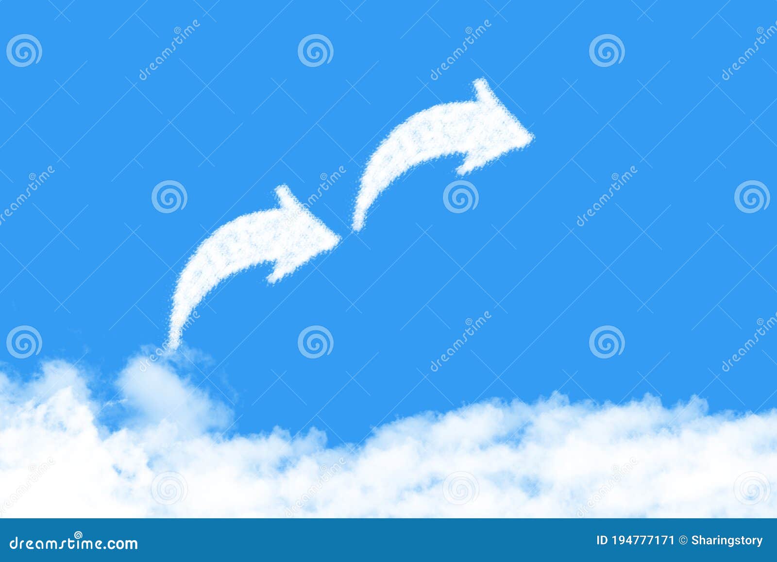 Right Arrow is a Cloud Shape Stock Illustration - Illustration of edge ...