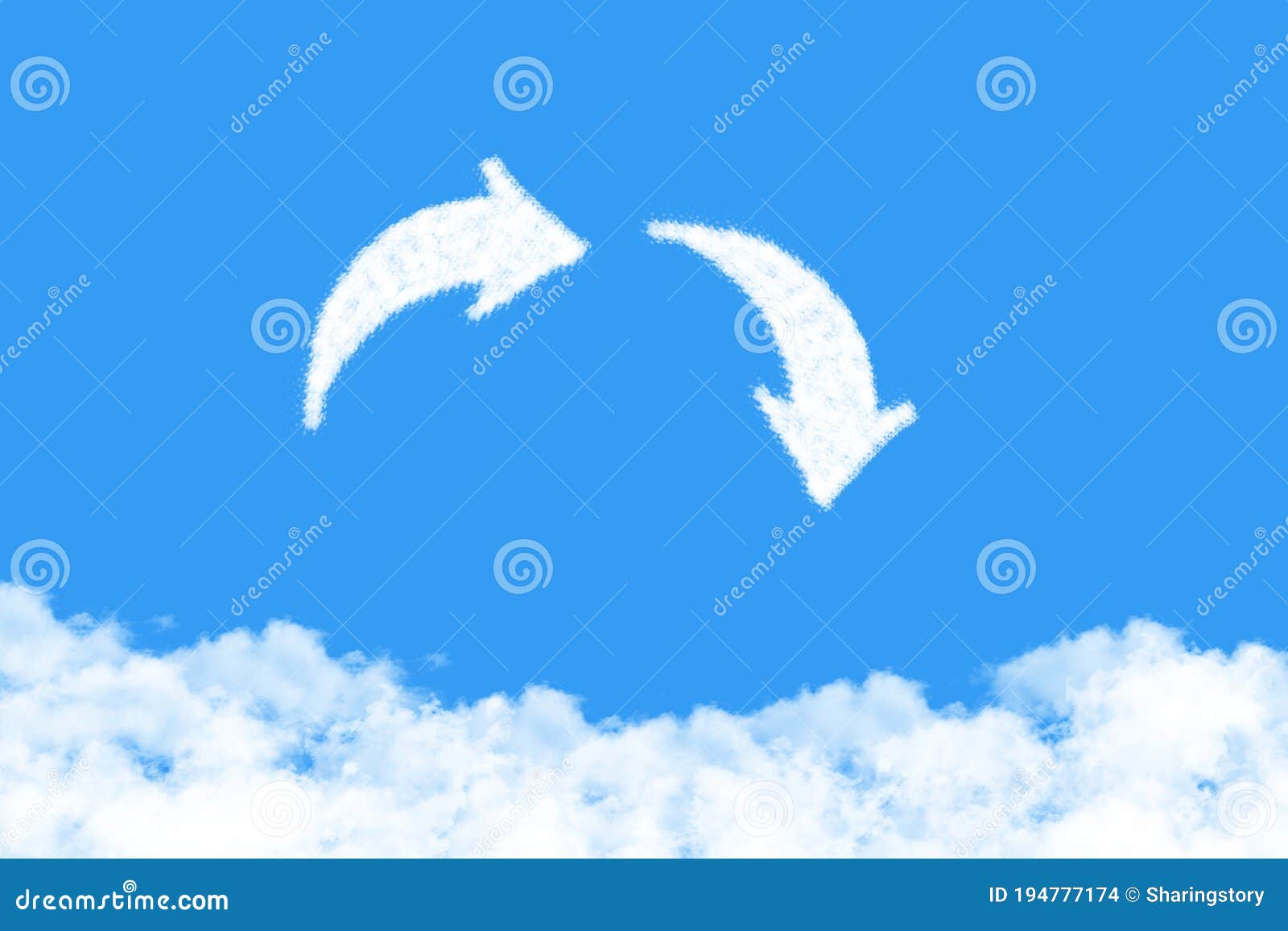 Right Arrow is a Cloud Shape Stock Illustration - Illustration of icon ...