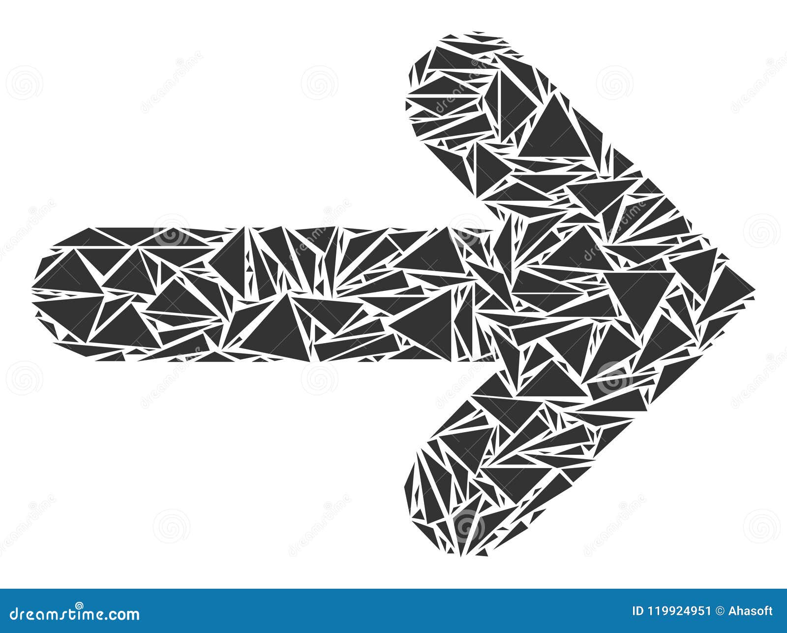 Right Arrow Collage of Triangles Stock Vector - Illustration of ...