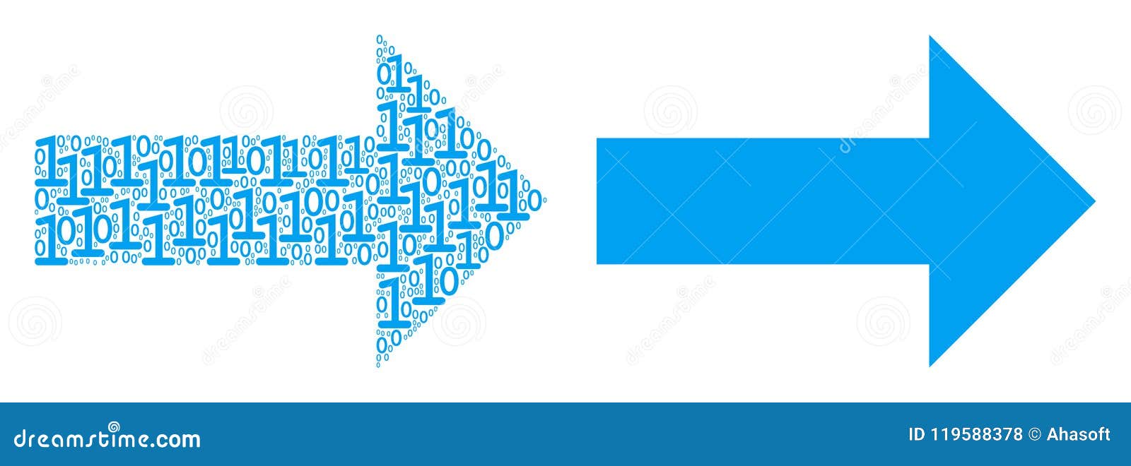 Right Arrow Composition of Binary Digits Stock Vector - Illustration of point, forward: 119588378