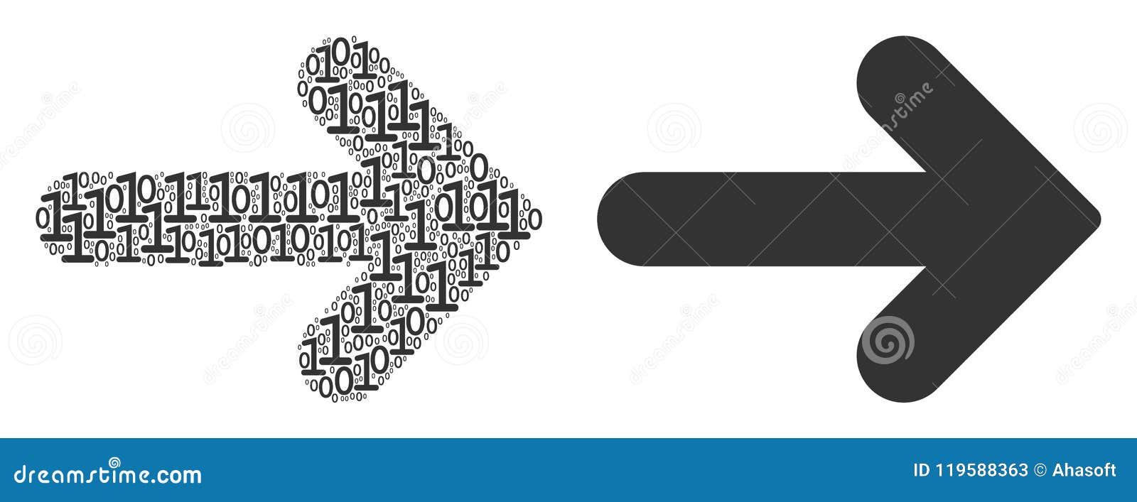 Right Arrow Composition of Binary Digits Stock Vector - Illustration of ...