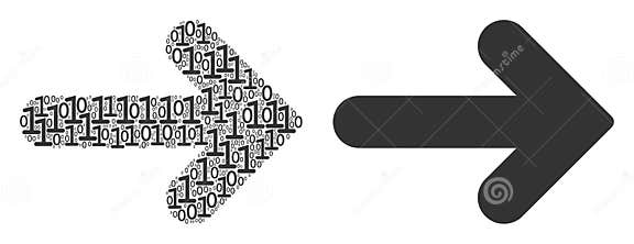 Right Arrow Composition of Binary Digits Stock Vector - Illustration of digit, collage: 119588363
