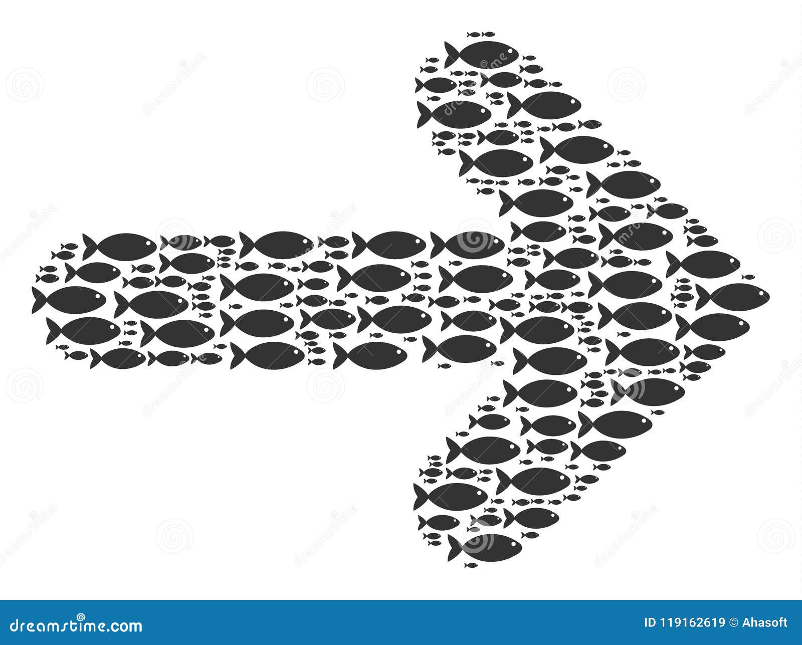 Right Arrow Composition of Fish Icons Stock Vector - Illustration of ...