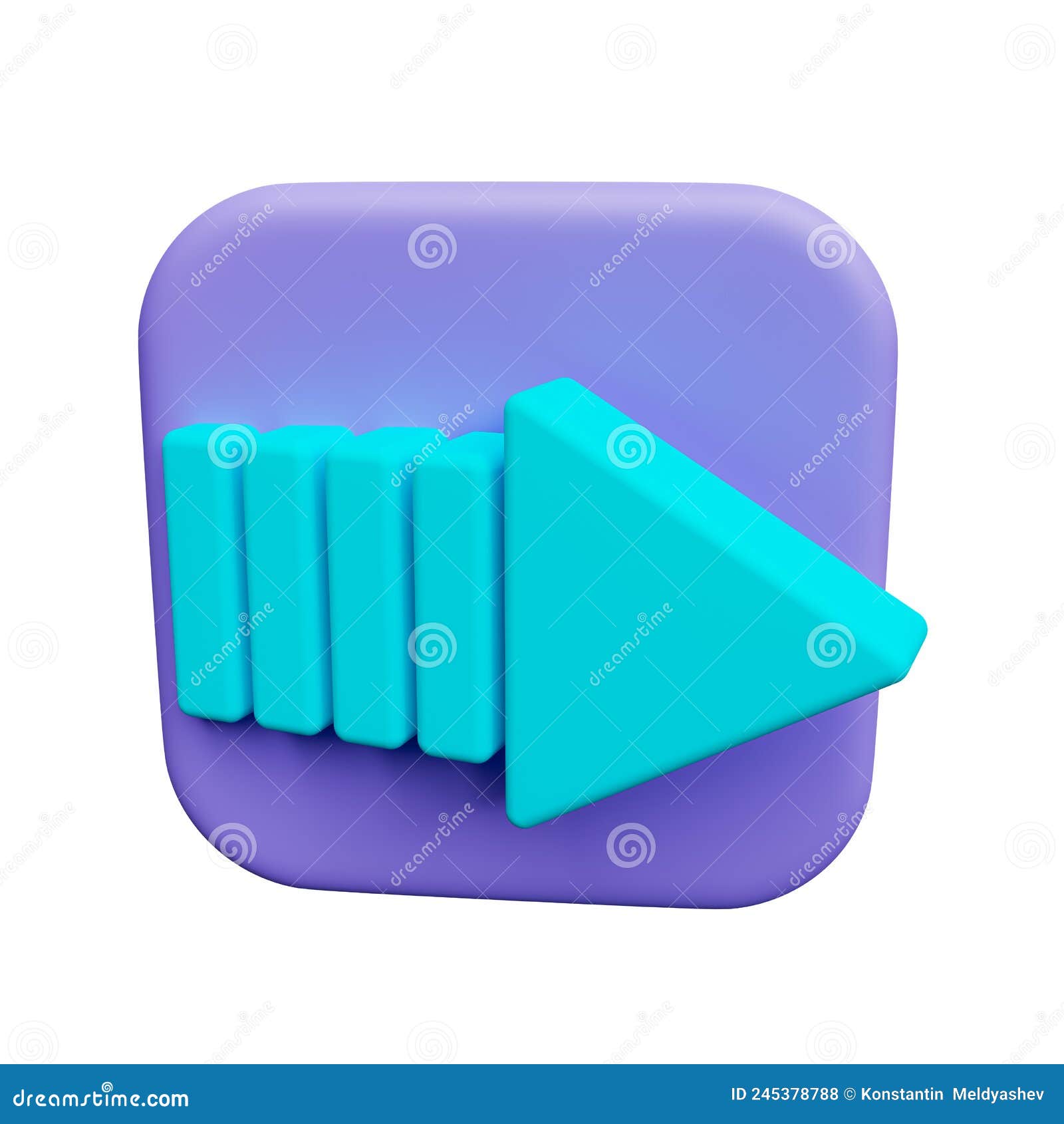 Right Arrow 3d Icon Render Illustration Stock Illustration ...