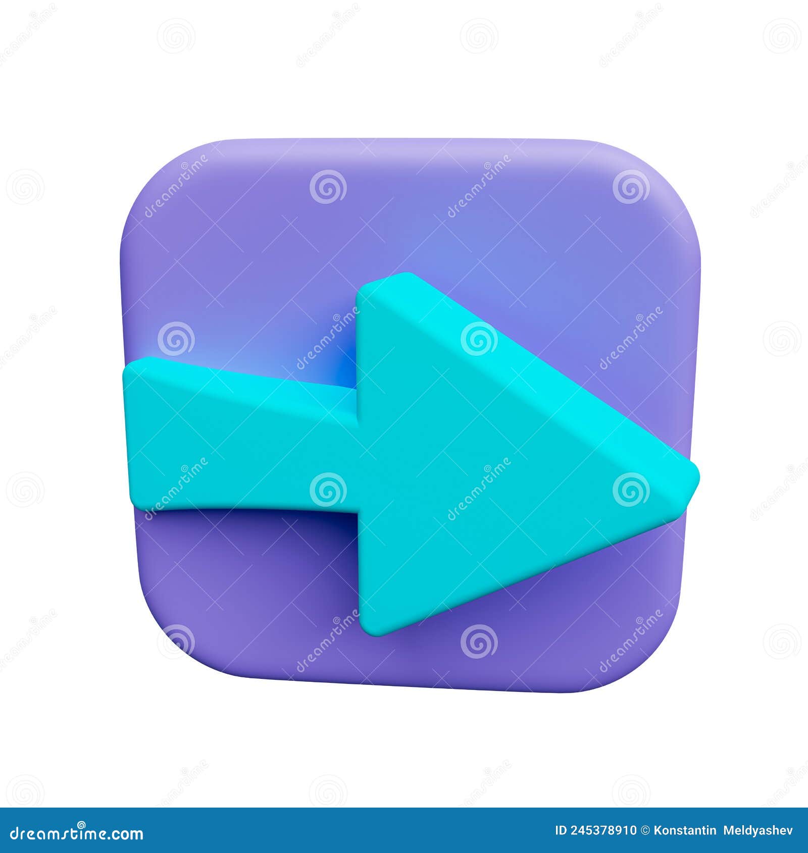 Right Arrow 3d Icon Render Illustration Stock Illustration ...