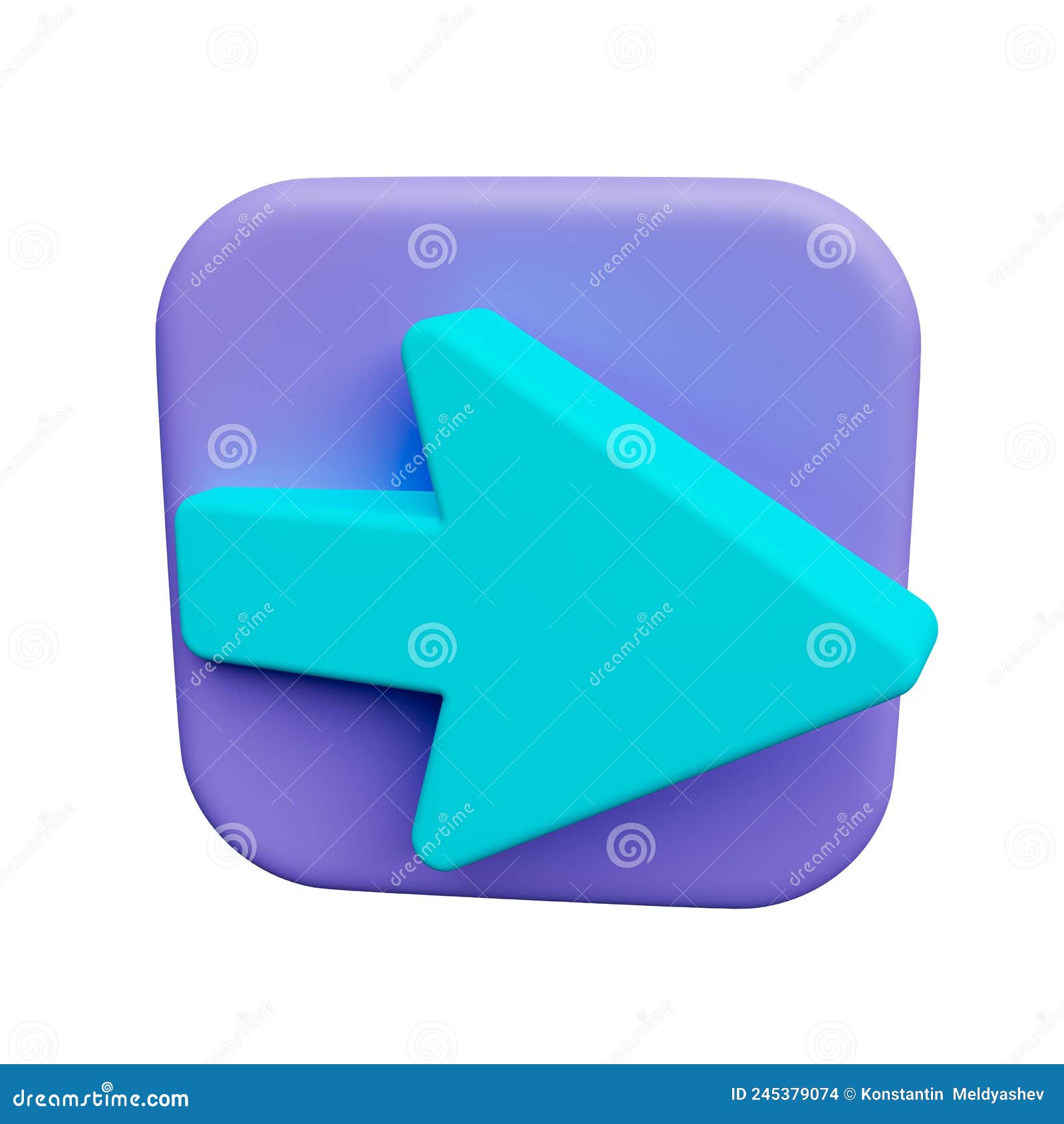 Right Arrow 3d Icon Render Illustration Stock Illustration ...