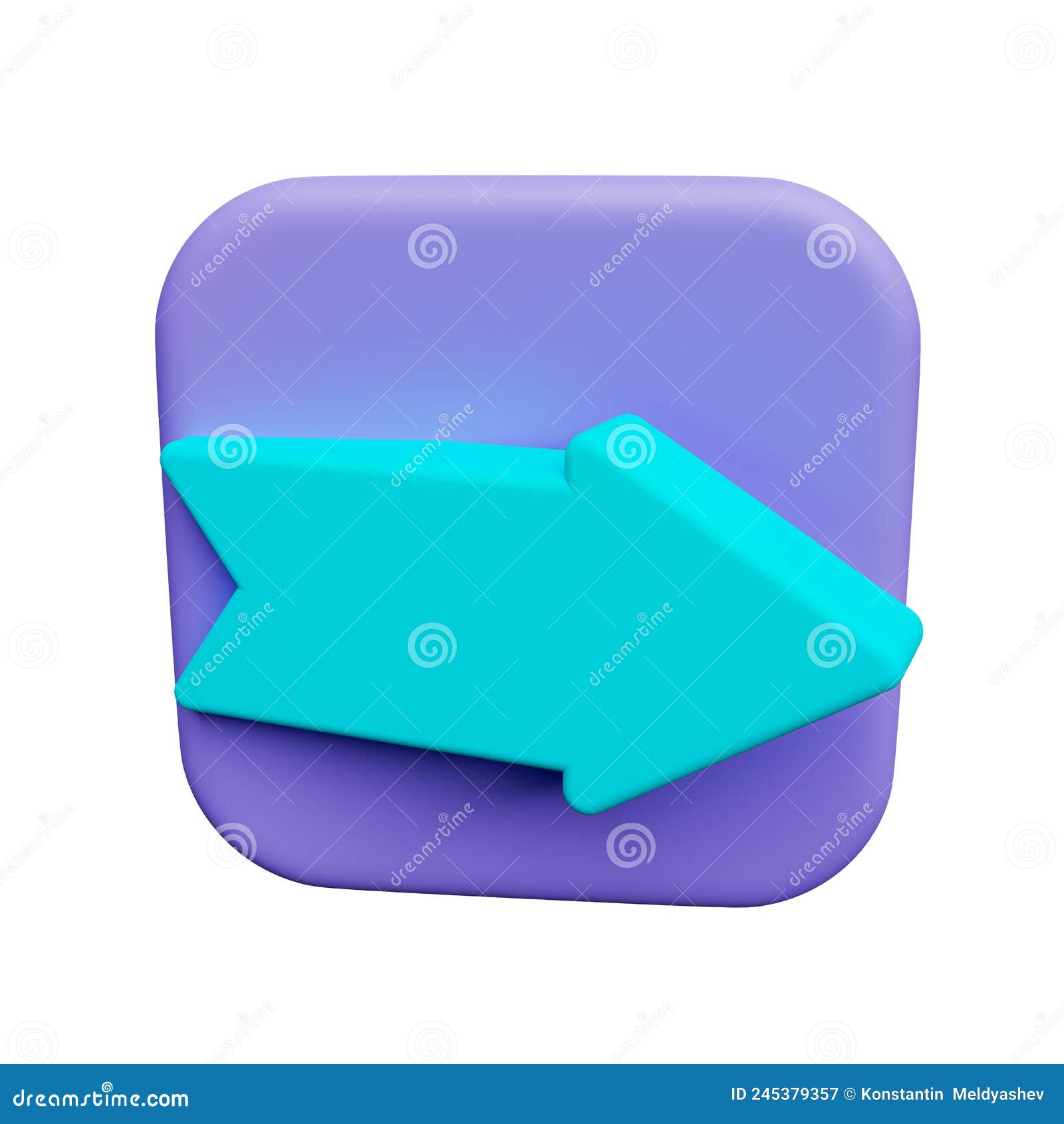 Right Arrow 3d Icon Render Illustration Stock Illustration ...