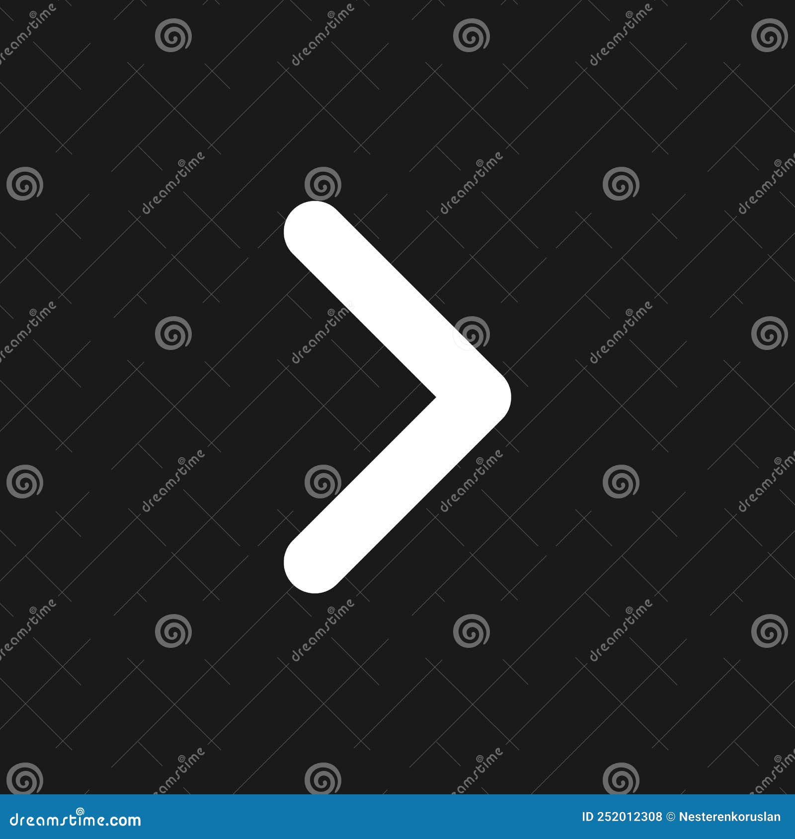 Right Arrow Dark Mode Glyph Ui Icon Stock Vector - Illustration of ...