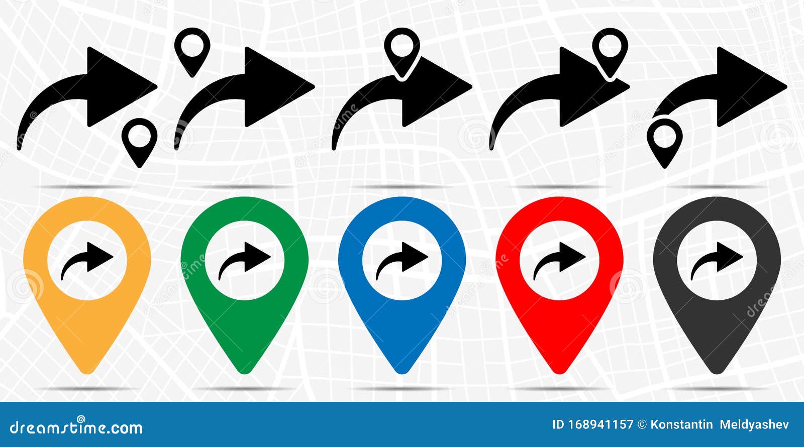 Right Arrow Icon in Location Set. Simple Glyph, Flat Illustration ...