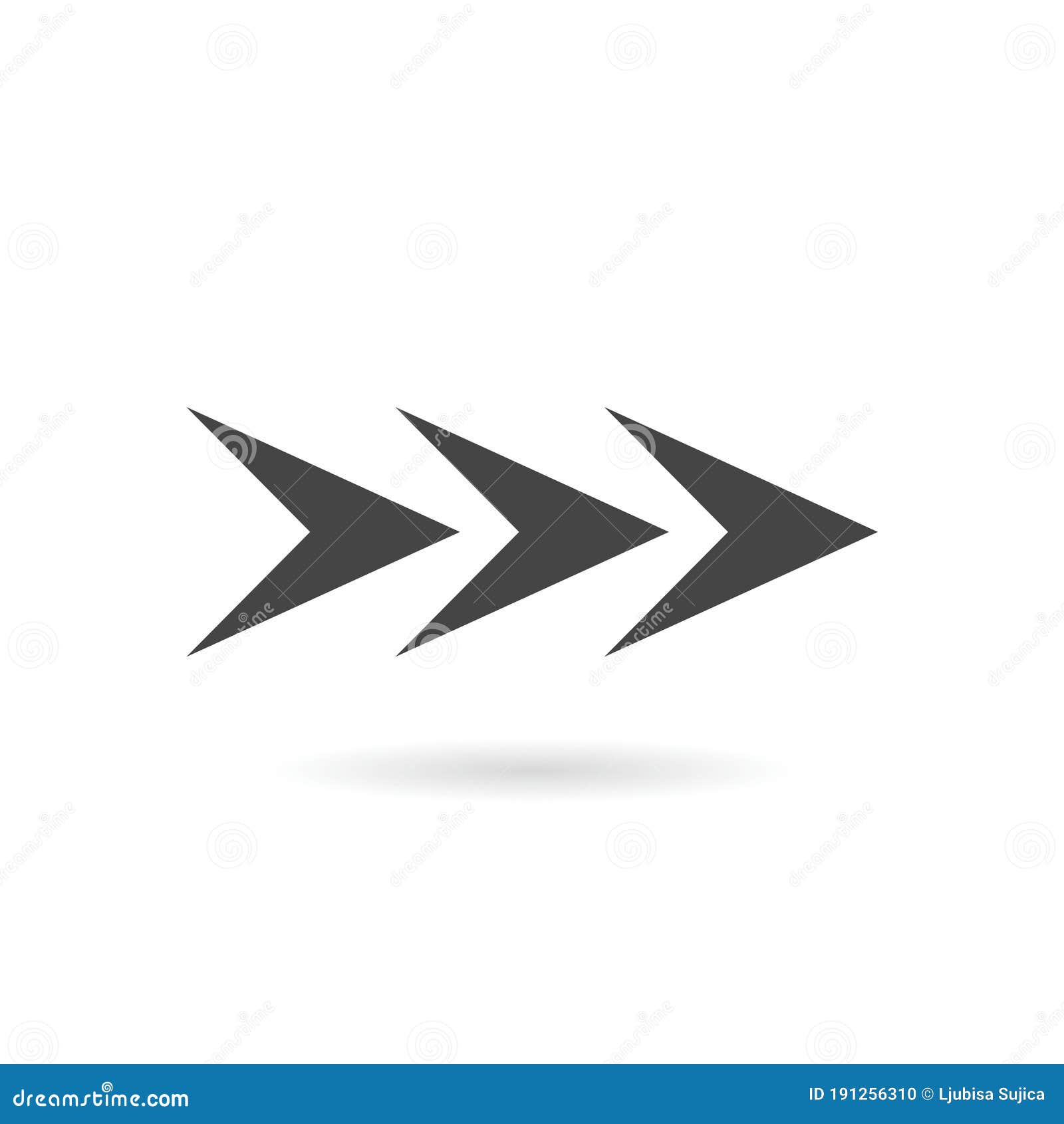 Right Arrow Icon with Shadow Stock Vector - Illustration of circle ...