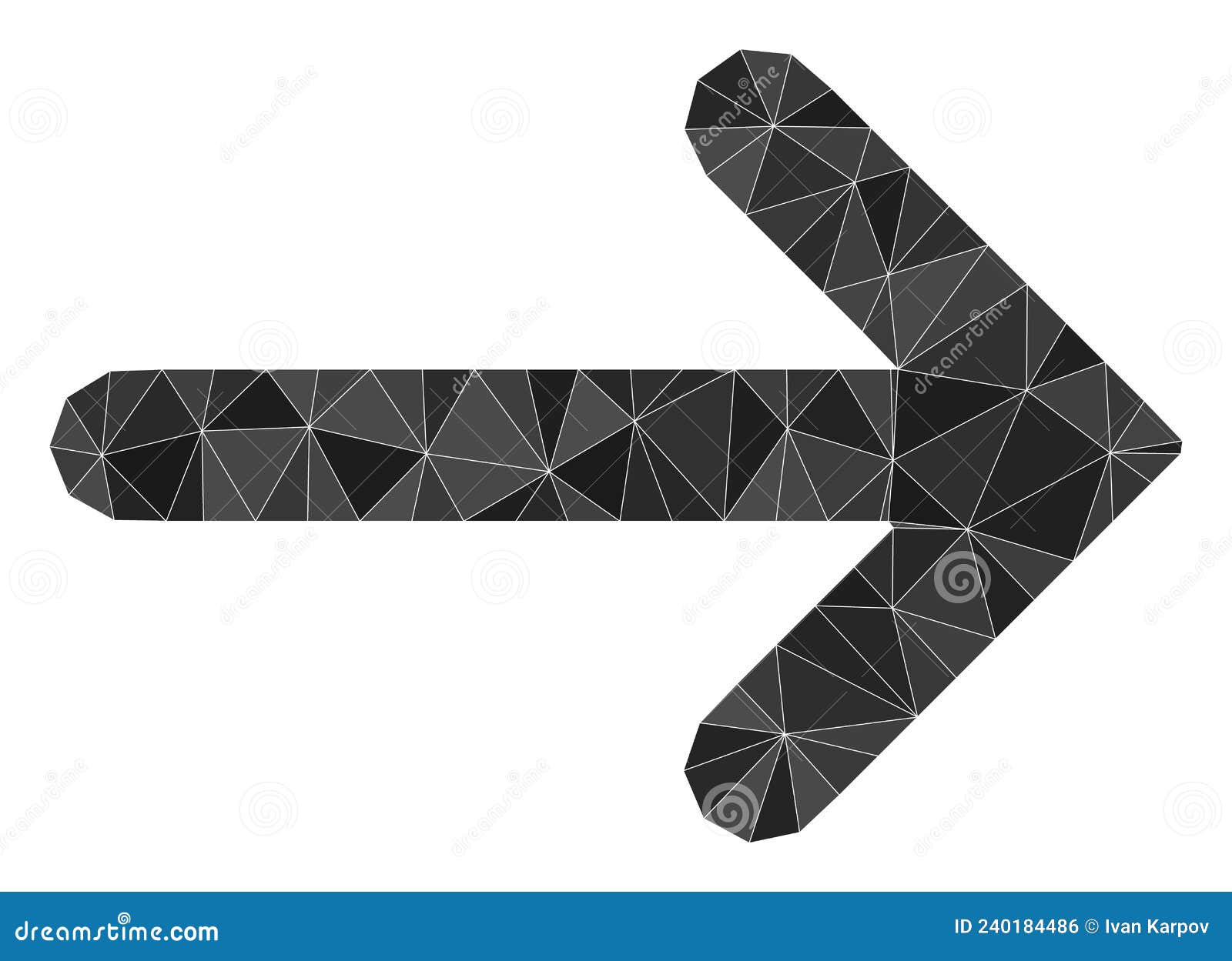 Right Arrow Low-Poly Mocaic Icon Stock Vector - Illustration of ...