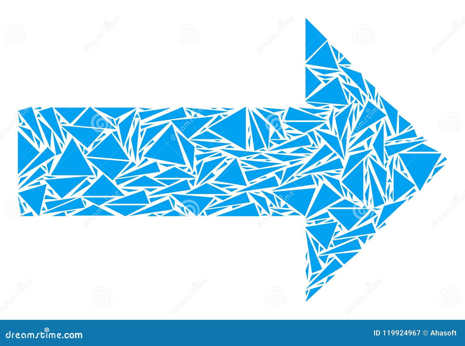 Right Arrow Mosaic of Triangles Stock Vector - Illustration of ...
