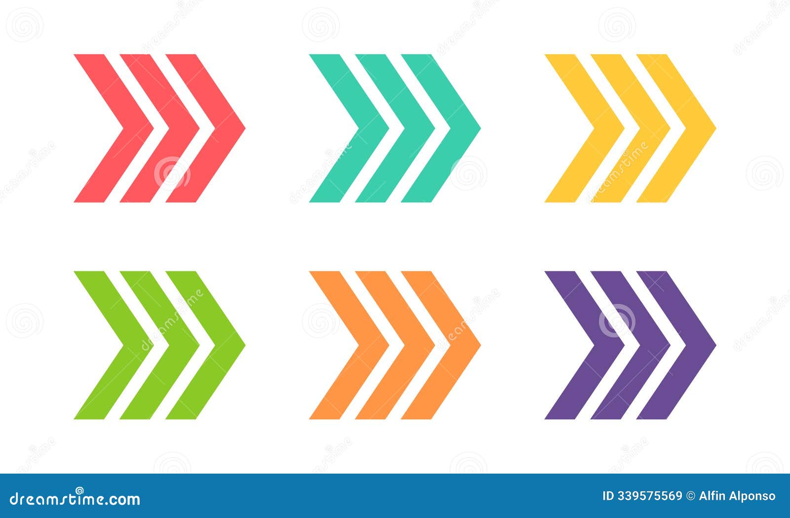Right Arrow in Multiple Color Collection Stock Illustration - Illustration of abstract ...