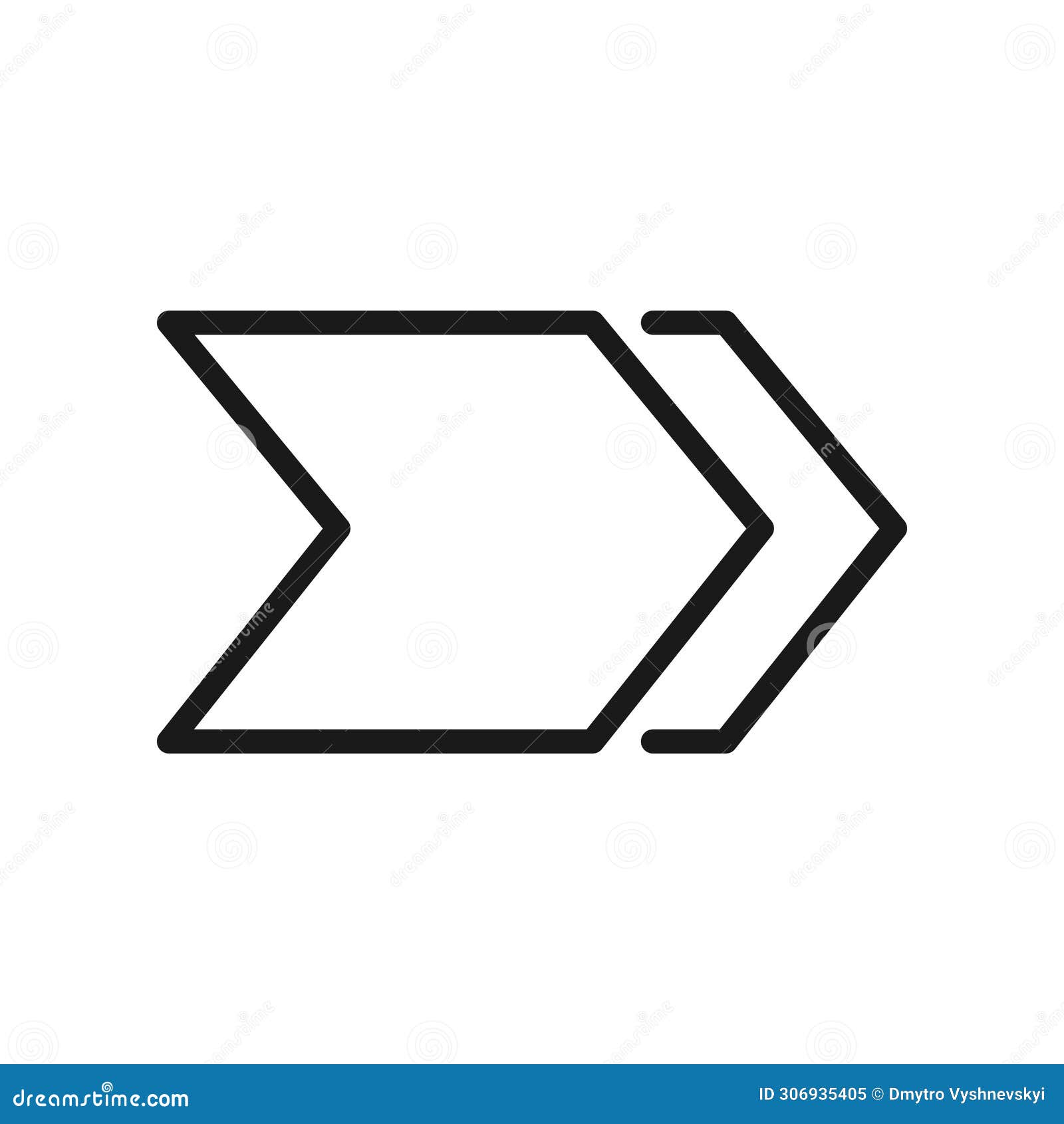 Right arrow outline vector stock vector. Illustration of flat - 306935405