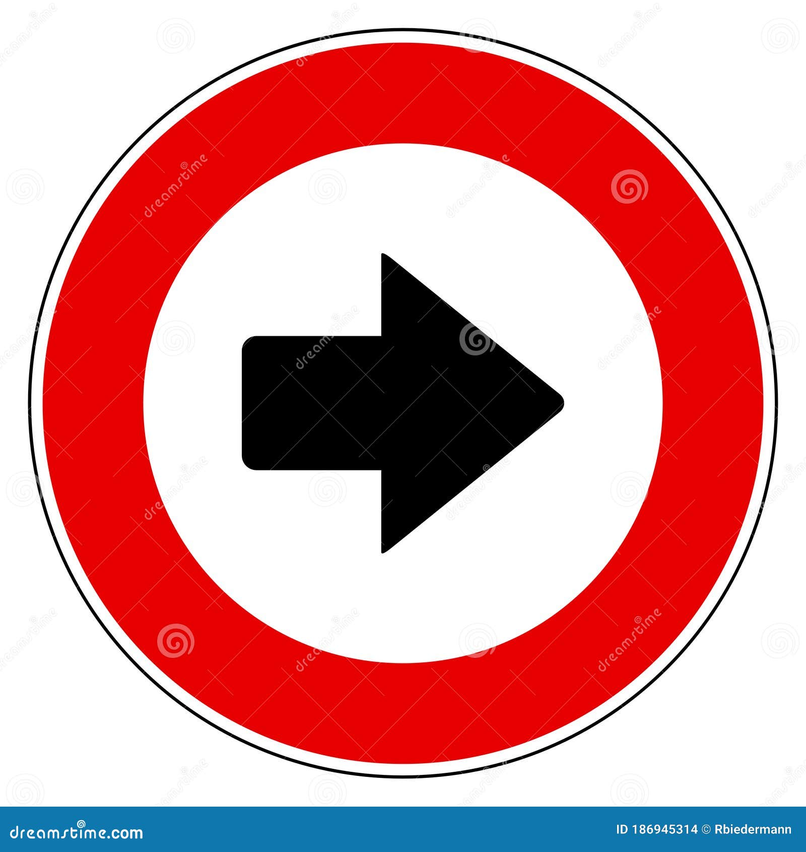 Right Arrow and Prohibition Sign Stock Vector - Illustration of symbol ...