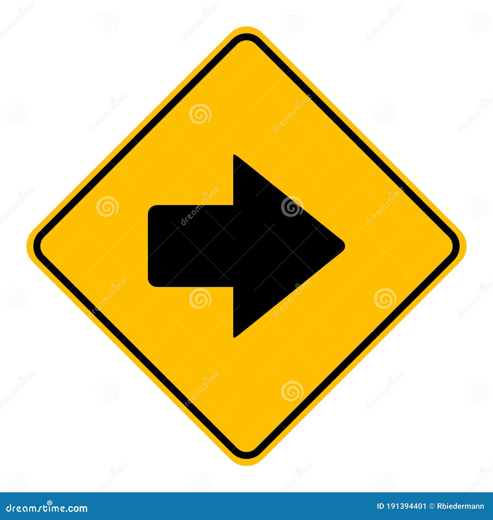 Right arrow and road sign stock vector. Illustration of next - 191394401