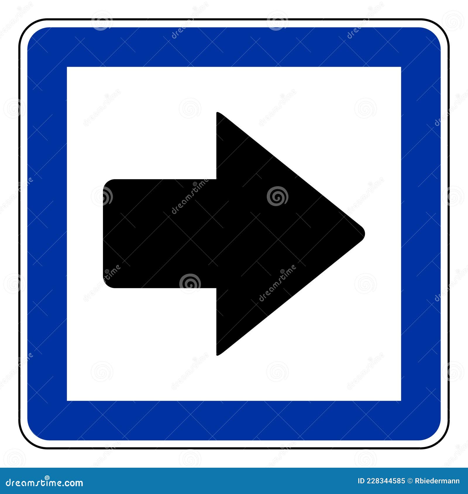 Right arrow and road sign stock vector. Illustration of road - 228344585