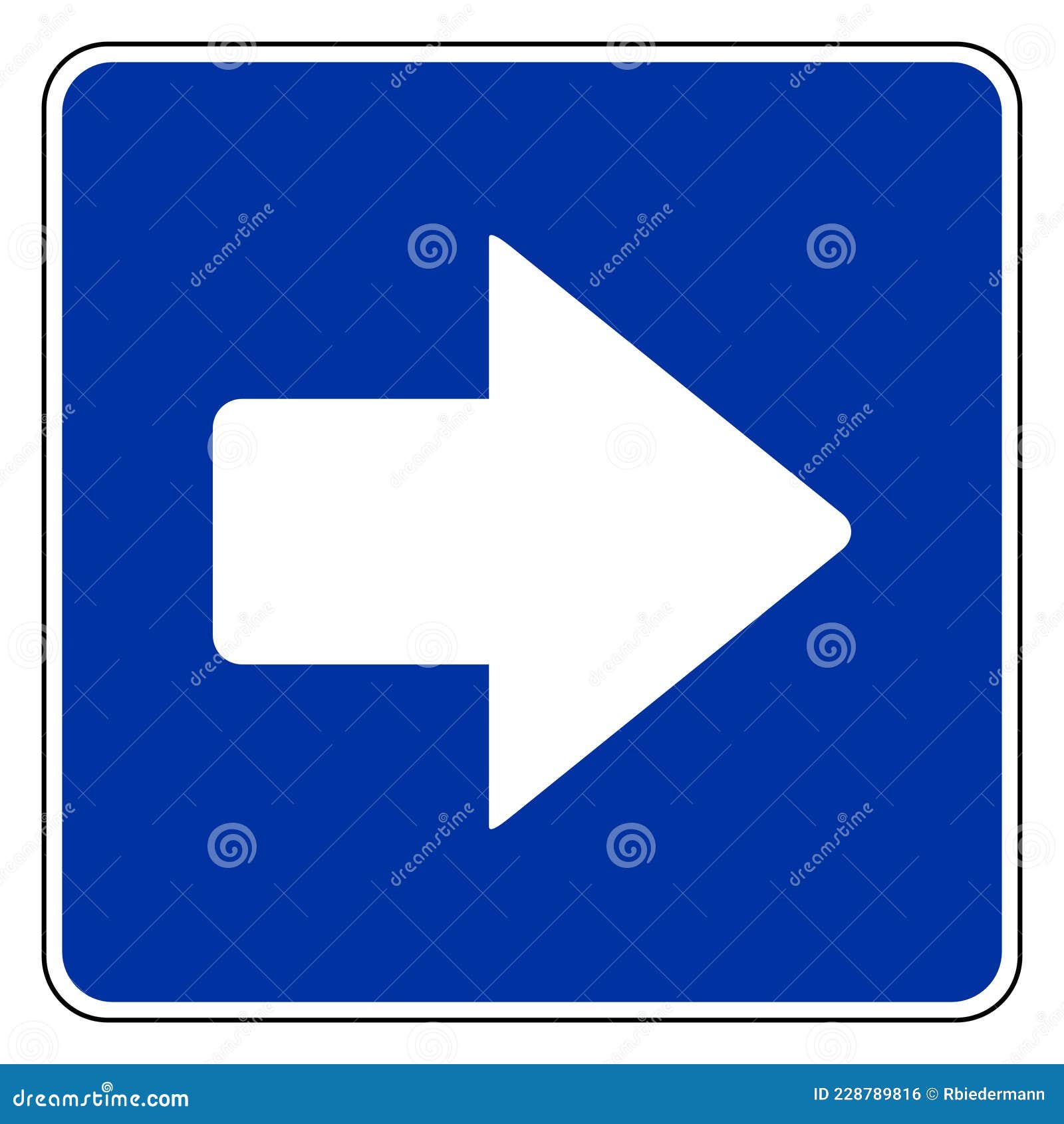 Right arrow and road sign stock vector. Illustration of danger - 228789816