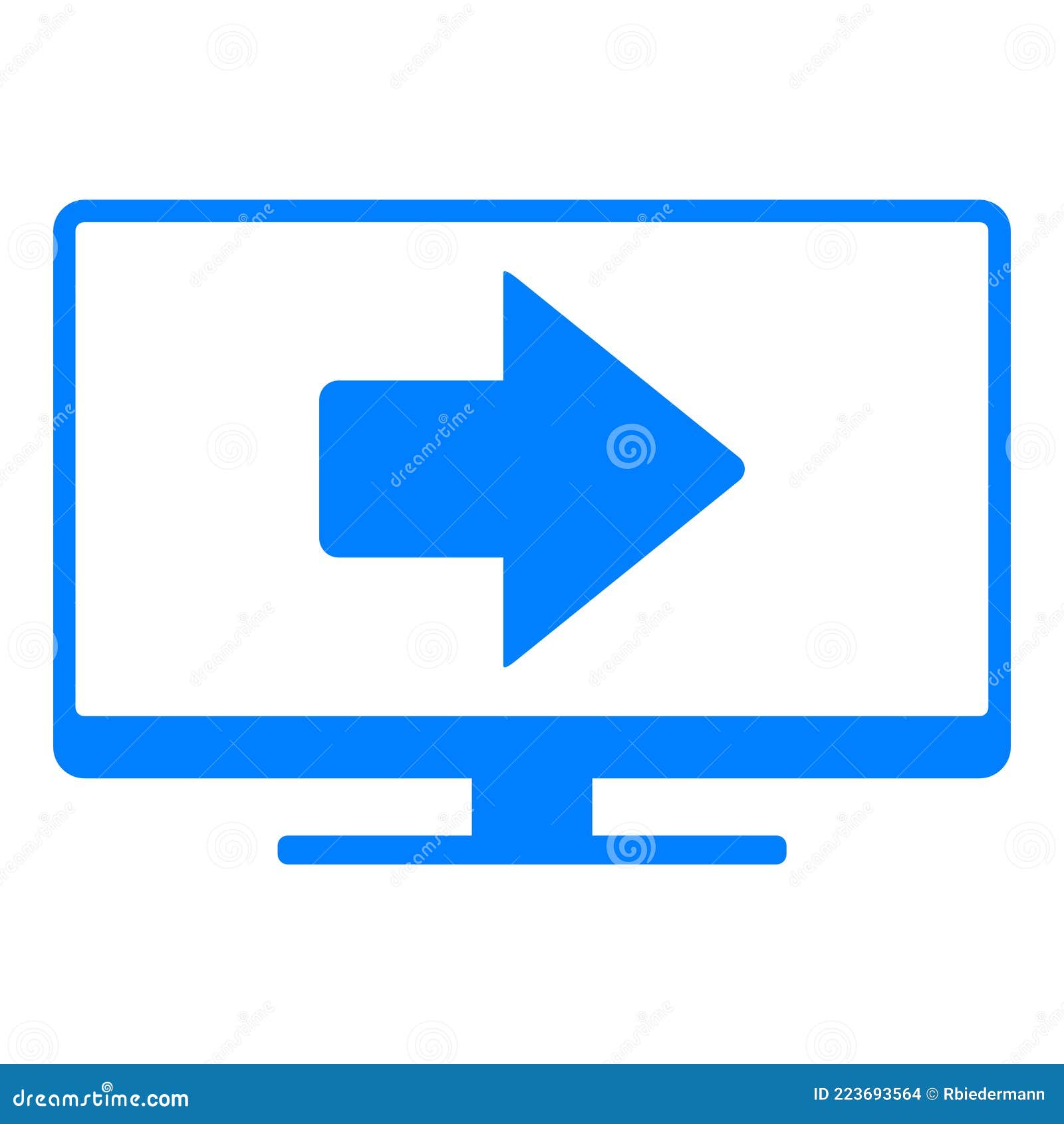 Right arrow and screen stock vector. Illustration of graphic - 223693564