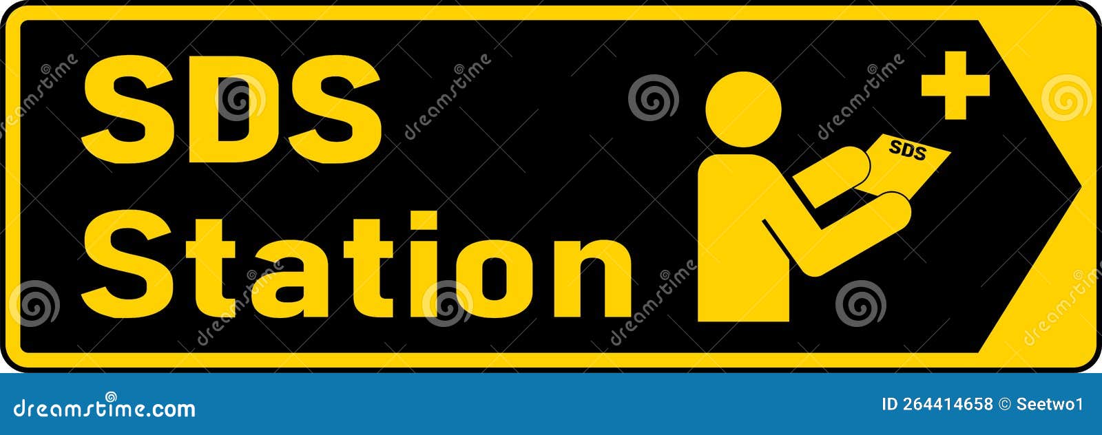 Right Arrow SDS Station Sign on White Background Stock Vector ...