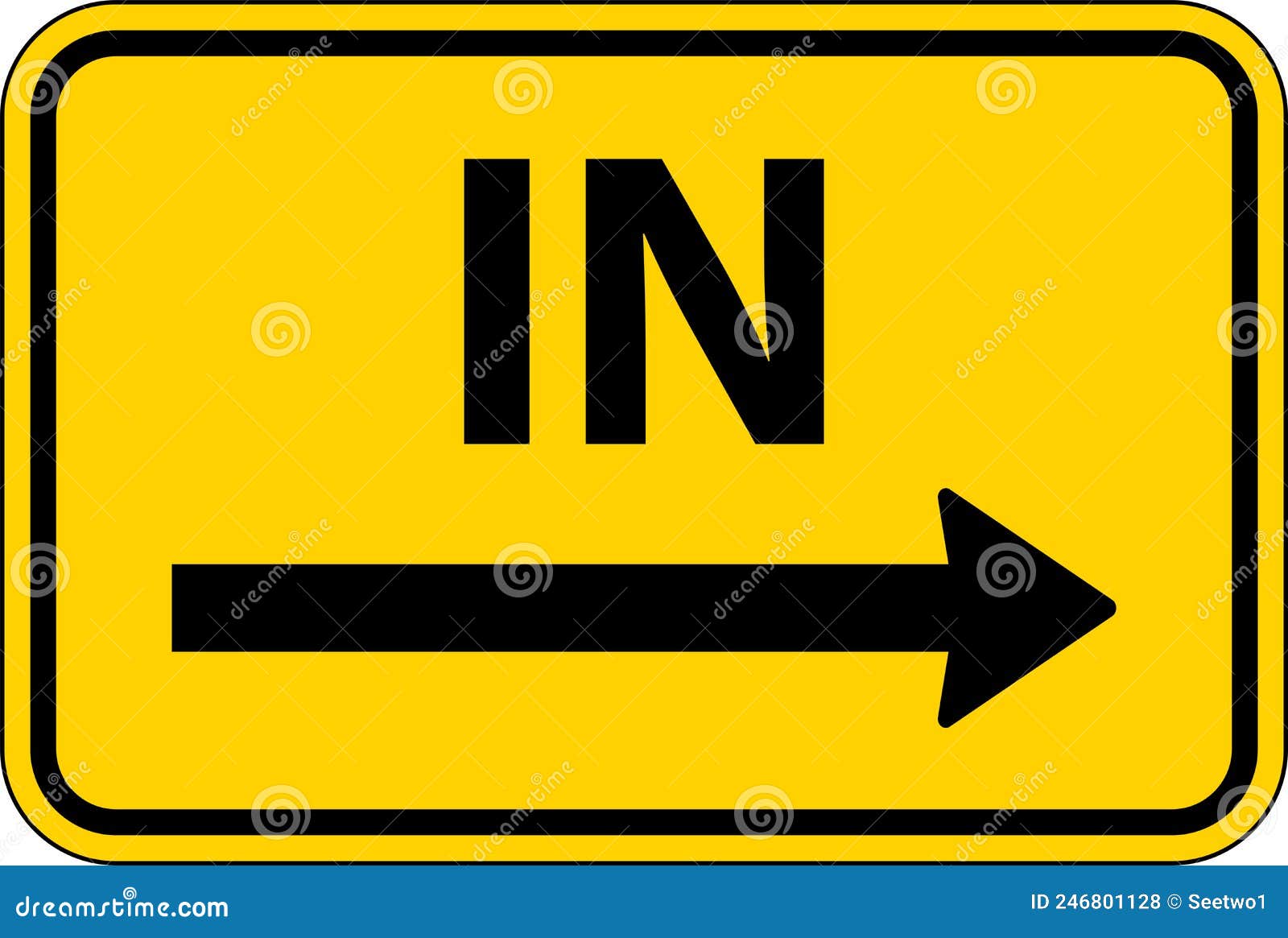 In Right Arrow Sign on White Background Stock Vector - Illustration of ...
