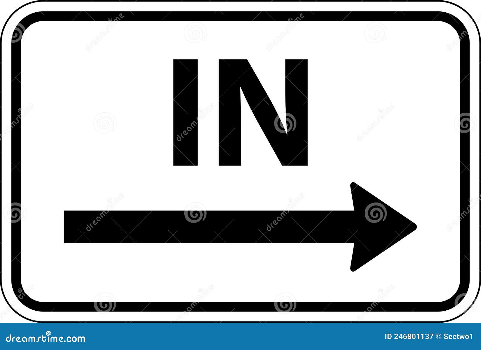 In Right Arrow Sign on White Background Stock Vector - Illustration of ...