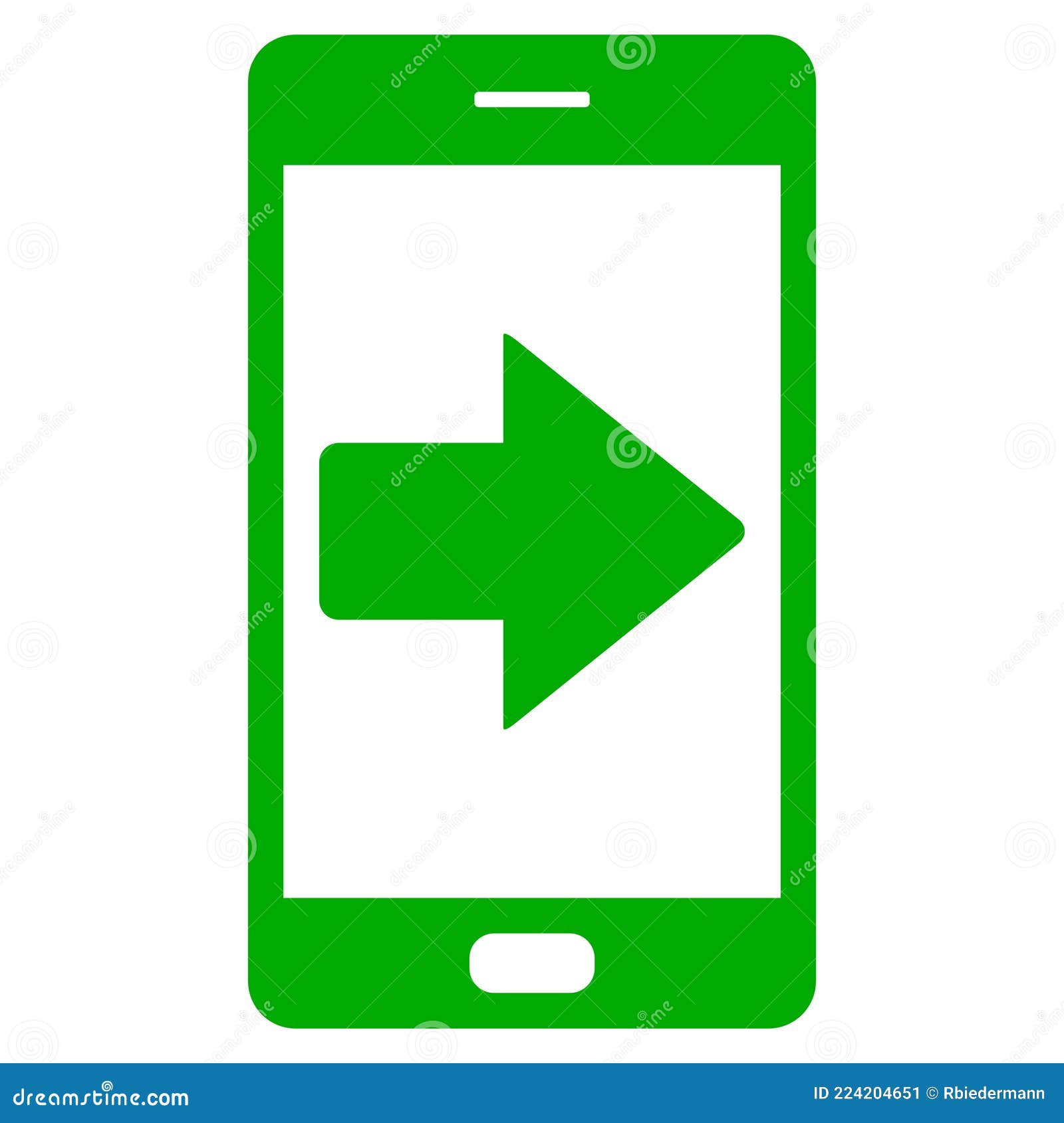 Right arrow and smartphone stock vector. Illustration of right - 224204651