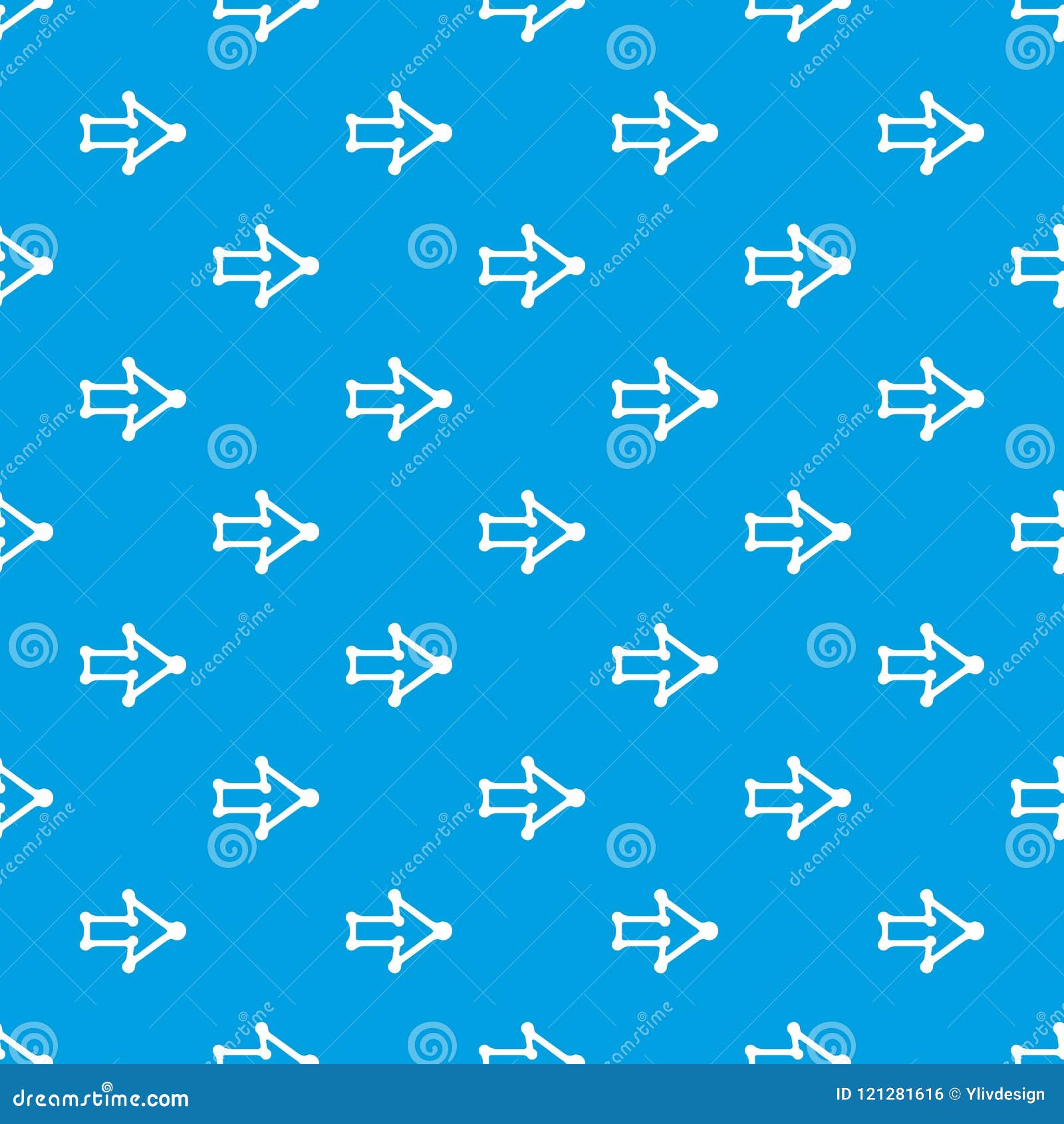 Right Arrow with Thick Contour Pattern Vector Seamless Blue Stock ...