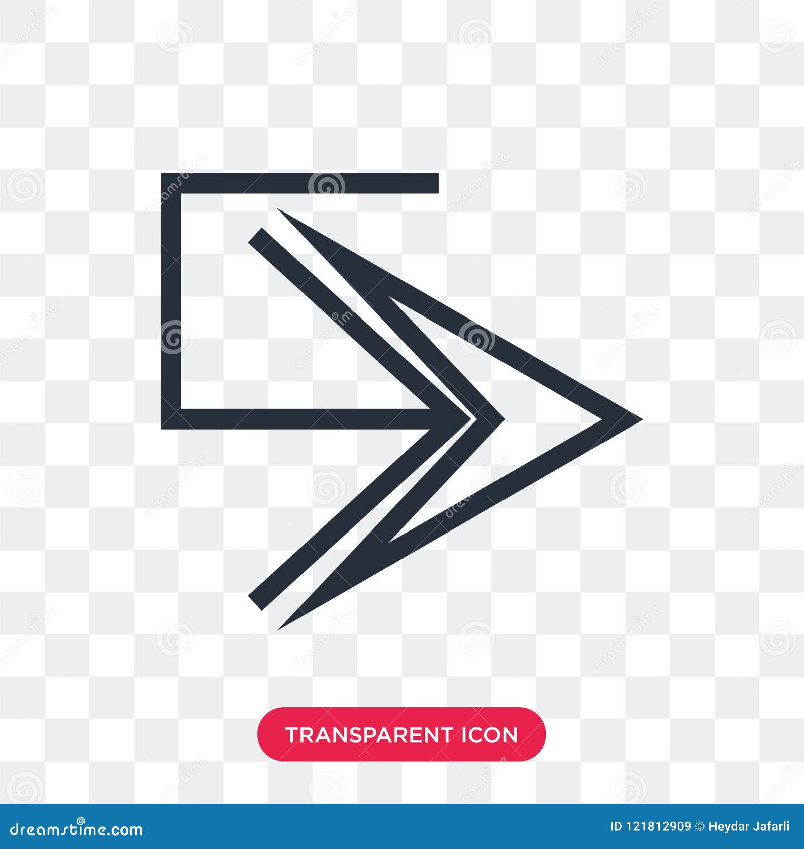 Right Arrow Vector Icon Isolated on Transparent Background, Right Arrow ...