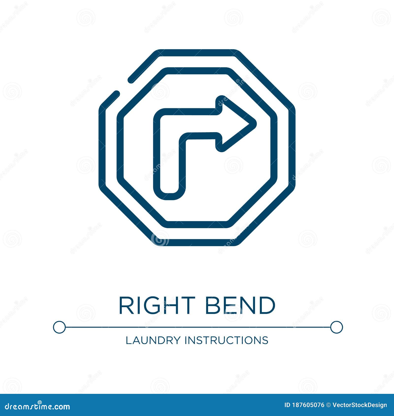 Right Bend Icon. Linear Vector Illustration from Traffic Signs ...